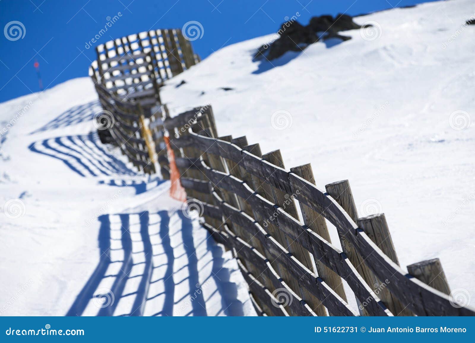 Avalanche Barriers Protecting Ski Slopes in Sierra Nevada Stock Image ...