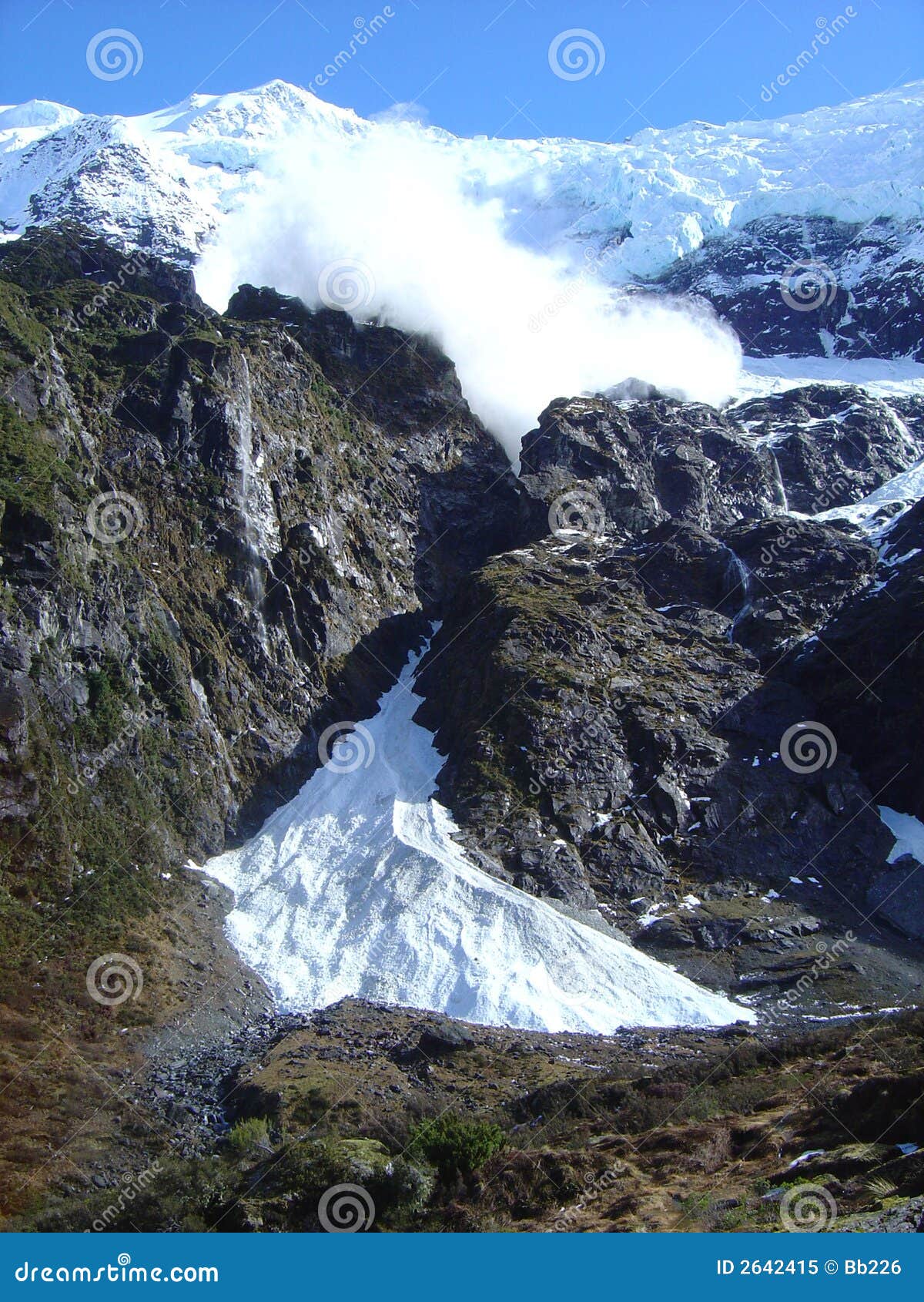 Avalanche comming stock image. Image of speed, zealand - 2642415