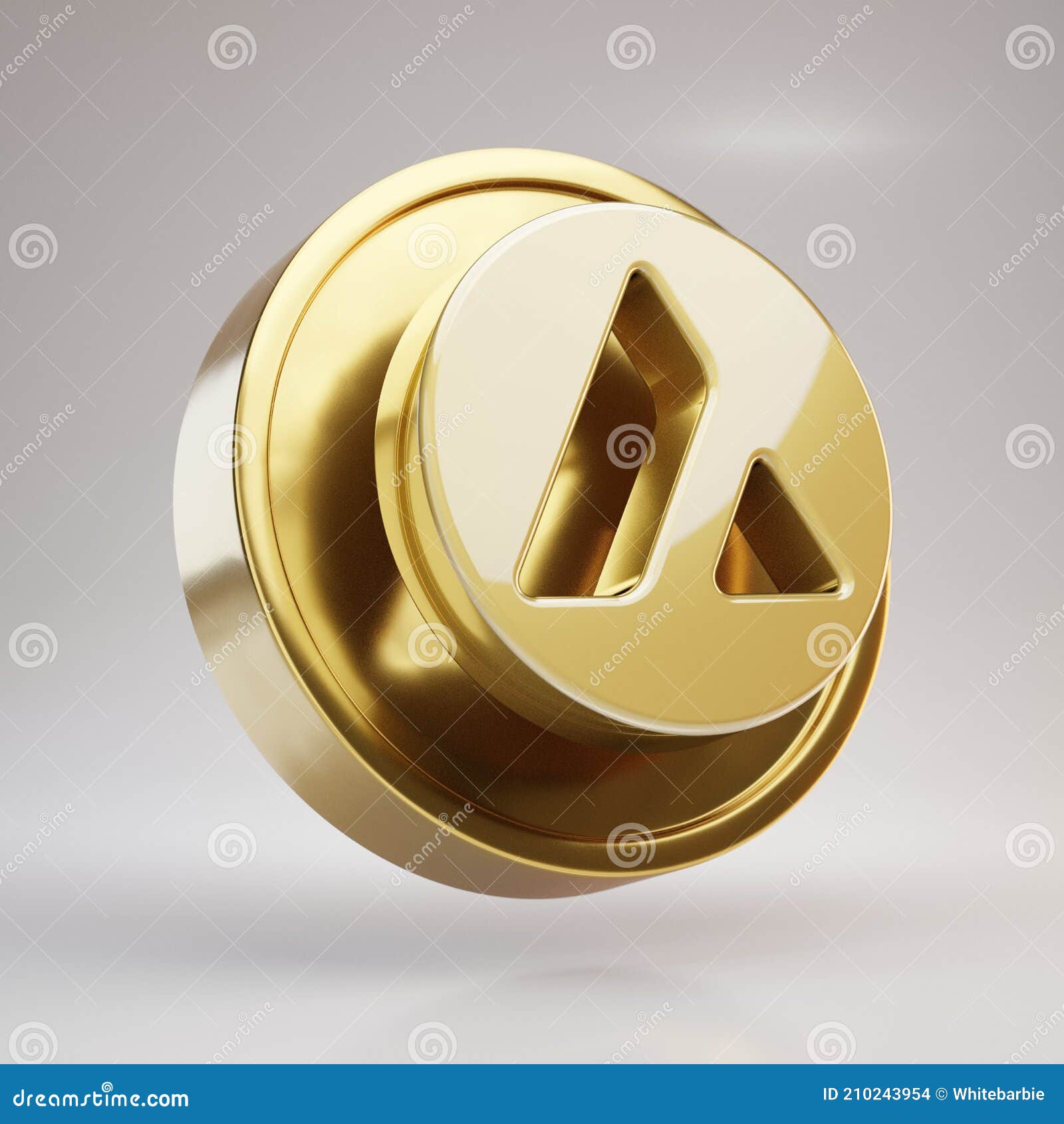 Avalanche Cryptocurrency Coin. Gold 3d Rendered Coin Isolated On White ...
