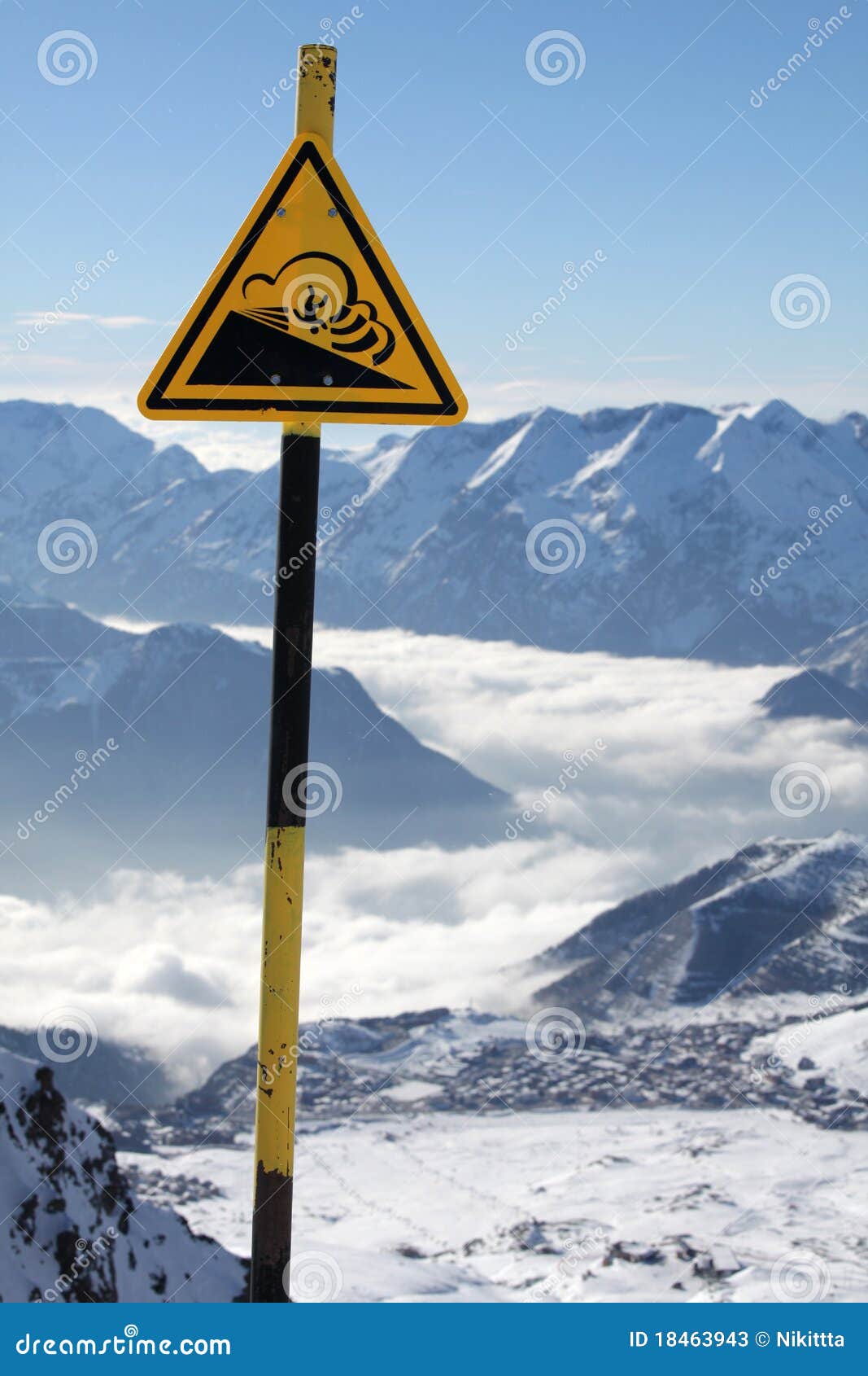 Avalanche, danger sign stock image. Image of destination - 18463943