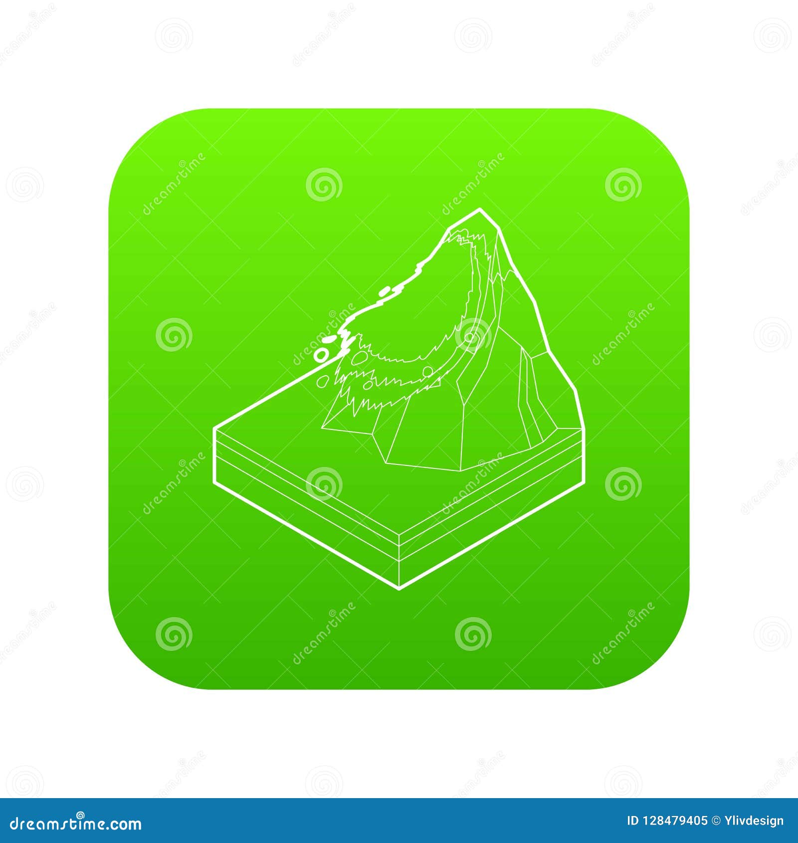 Avalanche Icon Green Vector Stock Vector - Illustration of hill ...