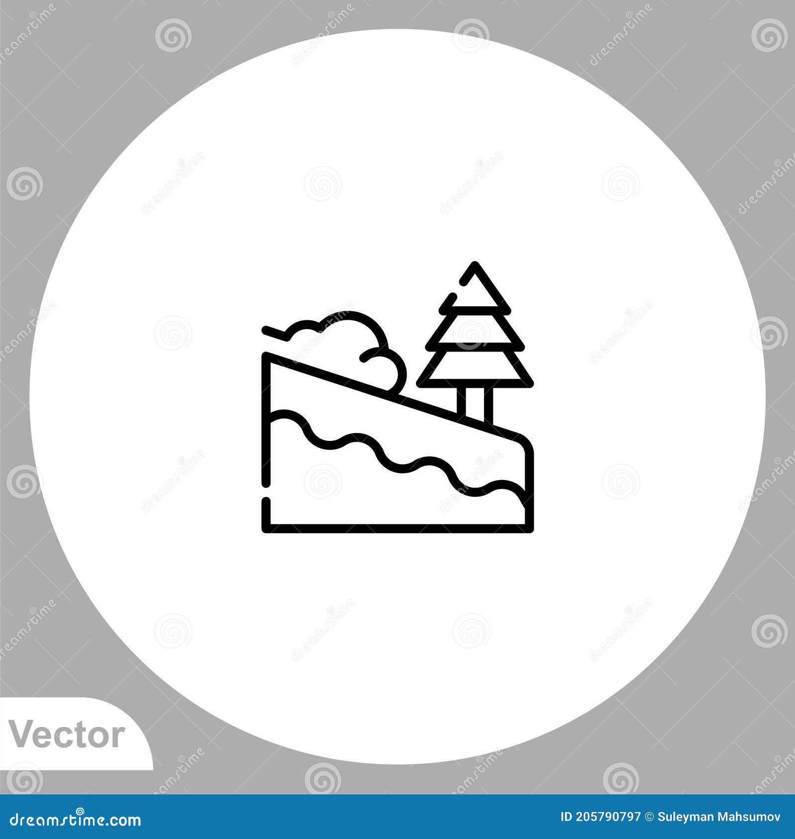 Avalanche Vector Icon Sign Symbol Stock Vector - Illustration of damage ...