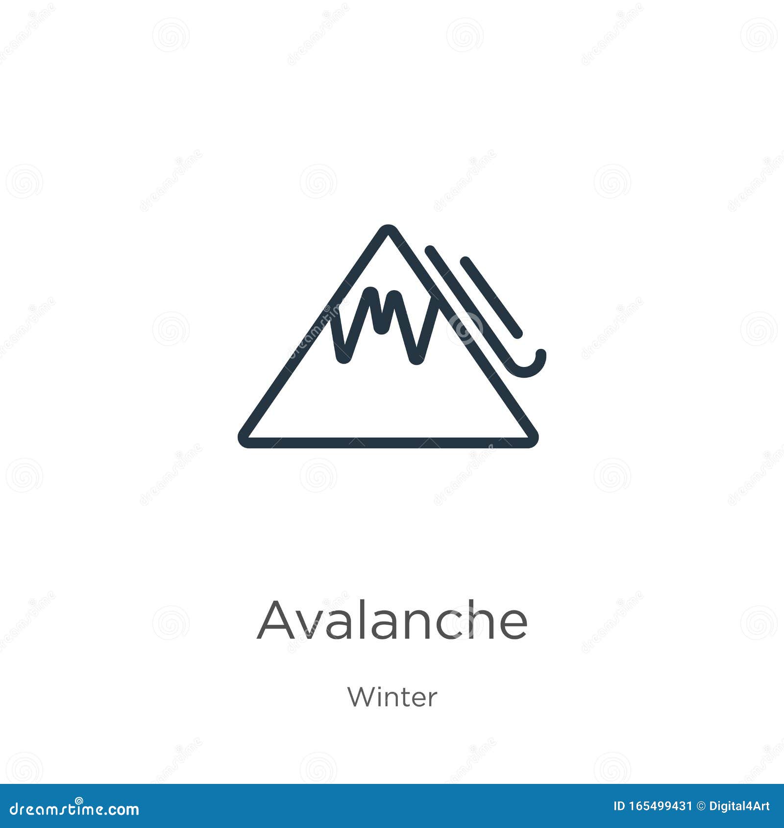 Avalanche Icon Black Line Art Vector | CartoonDealer.com #326484365