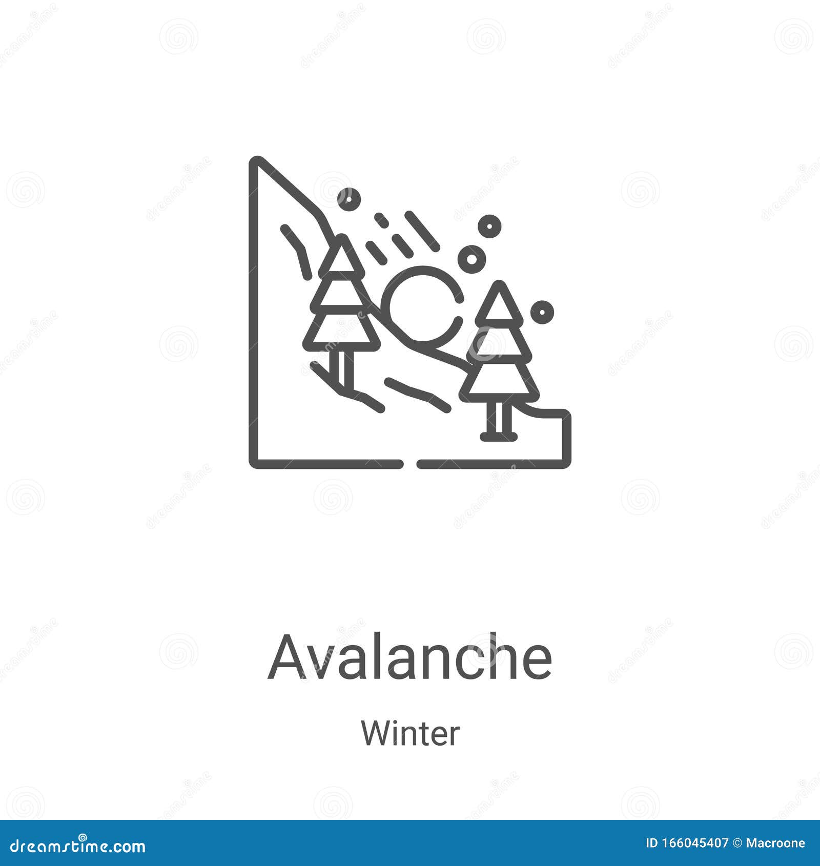 Avalanche Icon. Thin Linear Avalanche Outline Icon Isolated On White ...