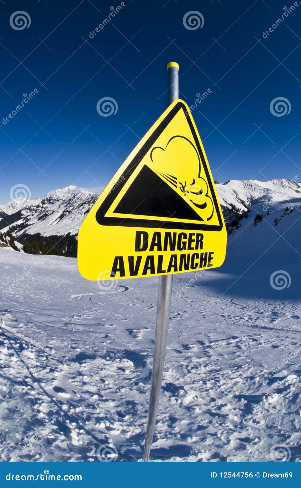Avalanche, Sign in Mountain Stock Photo - Image of danger, vacation ...