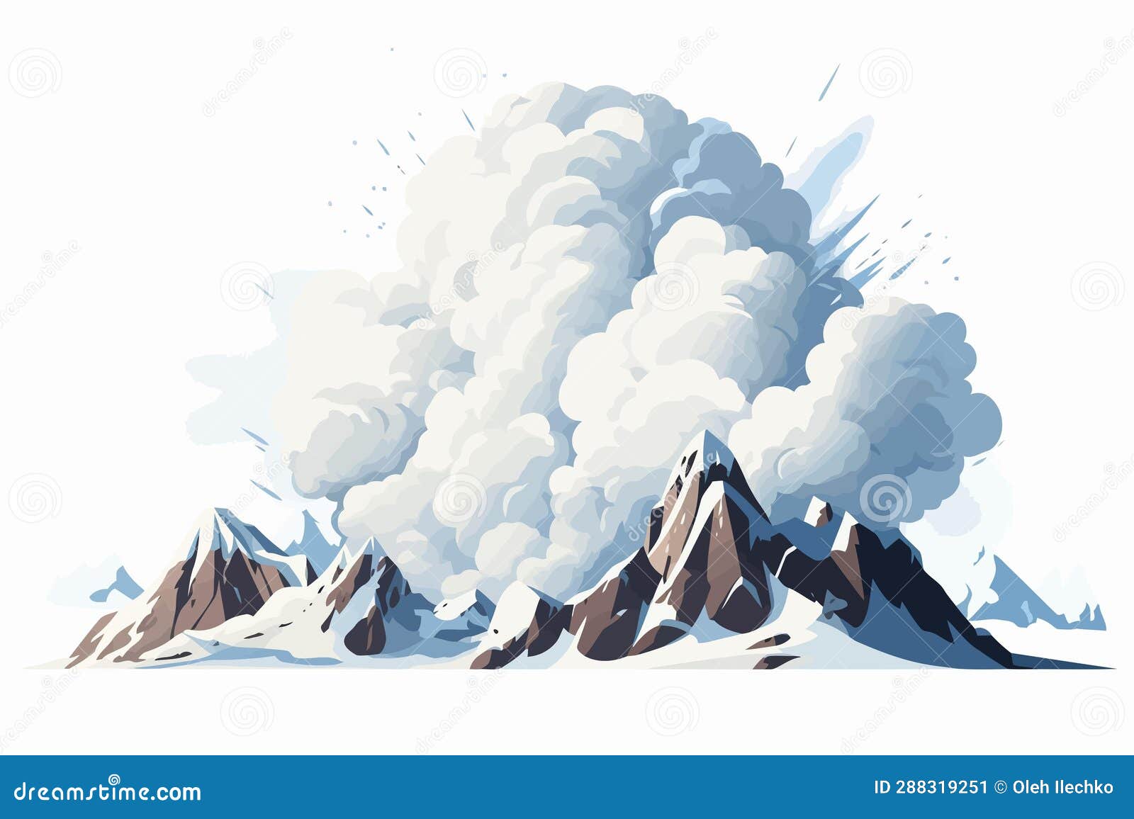 Avalanche Vector Flat Minimalistic Isolated Illustration Stock ...