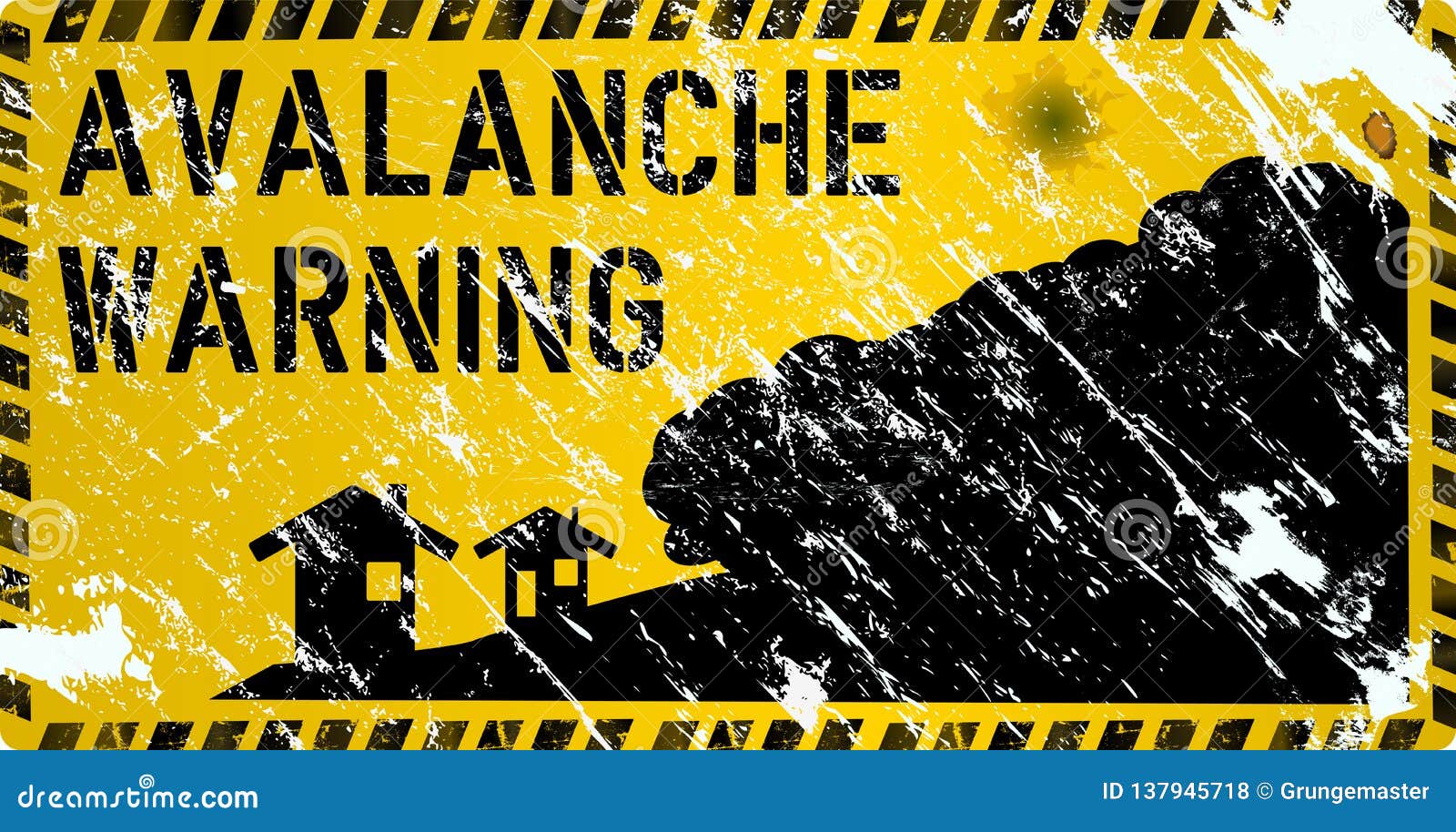 Avalanche Warning Sign, Grungy And Weathered, Vector Eps 10 ...