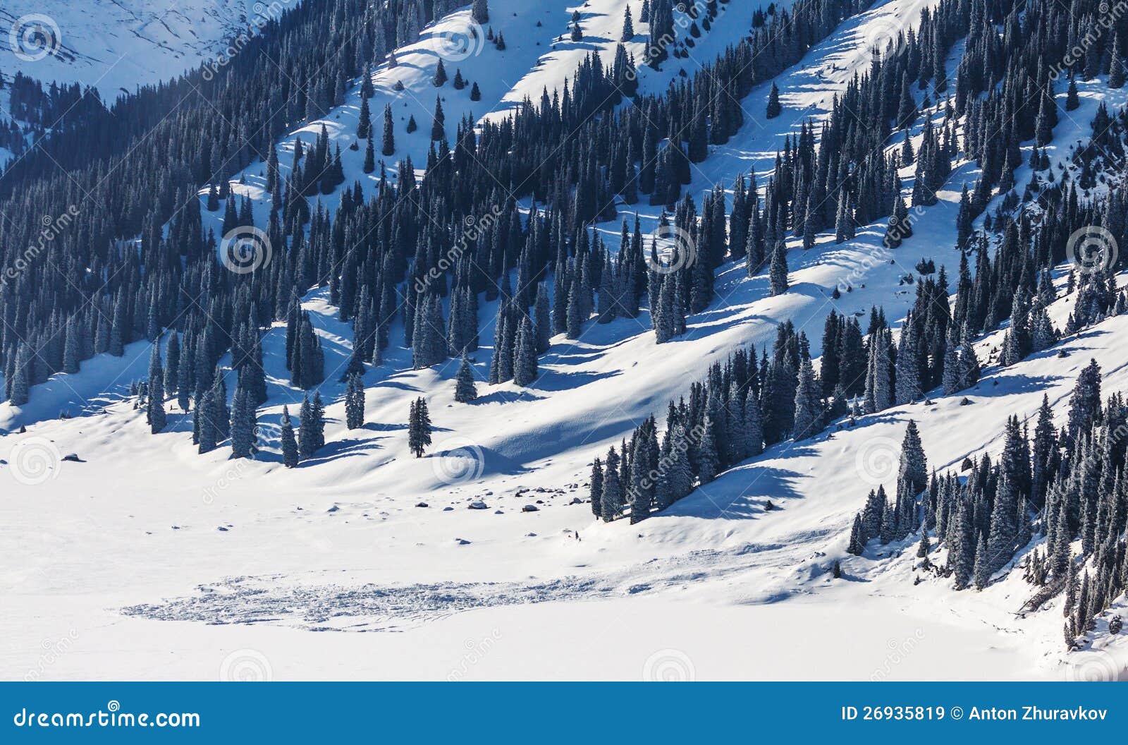 Avalanche in Winter Mountains in Kazakhstan Stock Image - Image of peak ...