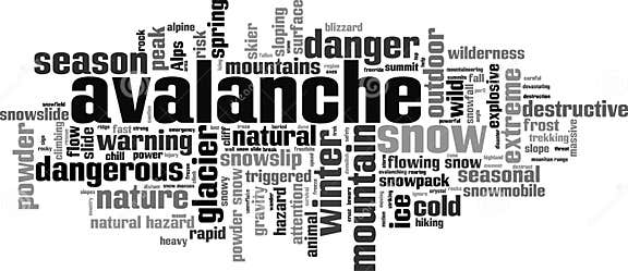 Avalanche word cloud stock vector. Illustration of flowing - 232844988