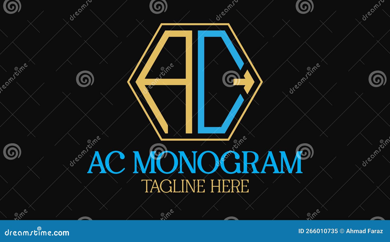 Letters AC Monogram Name Initials Lettermark Logo Design Template Stock ...