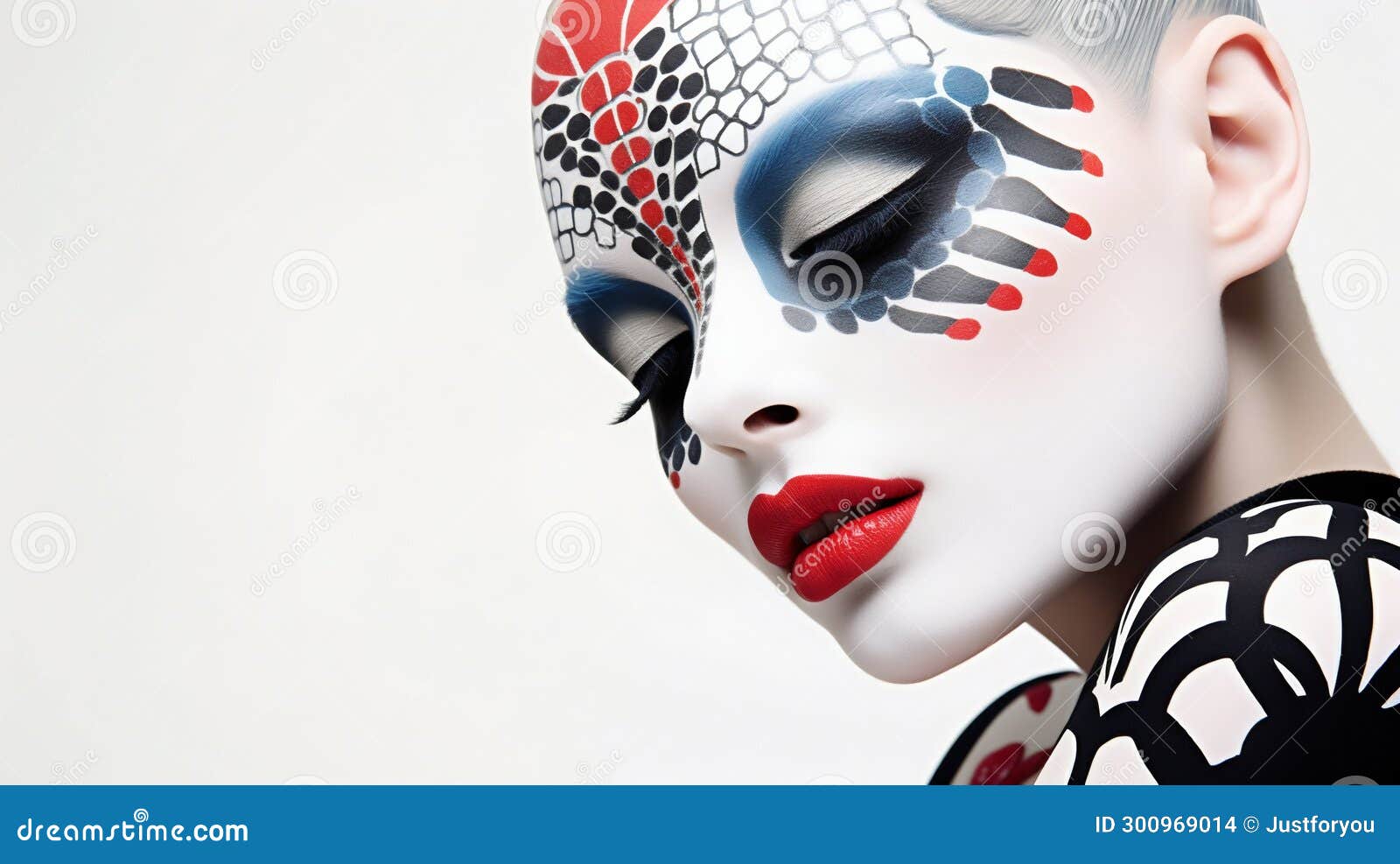Avant-Garde Makeup with Geometric Patterns and Bold Colors. Generative ...