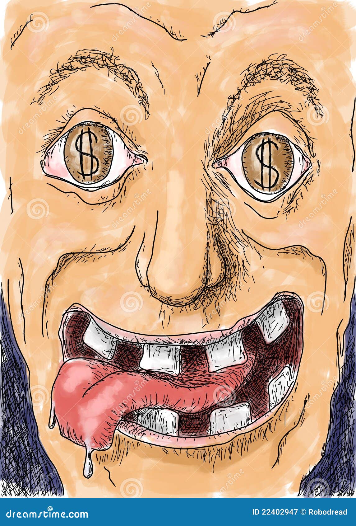 Avarice stock illustration. Illustration of person, finance - 22402947