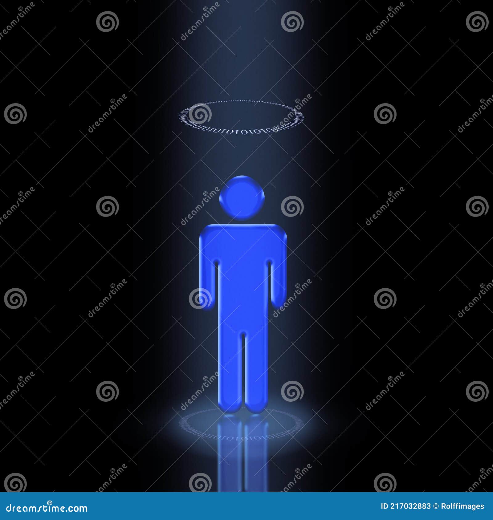 Avatar with Binary Code stock illustration. Illustration of silhouette ...