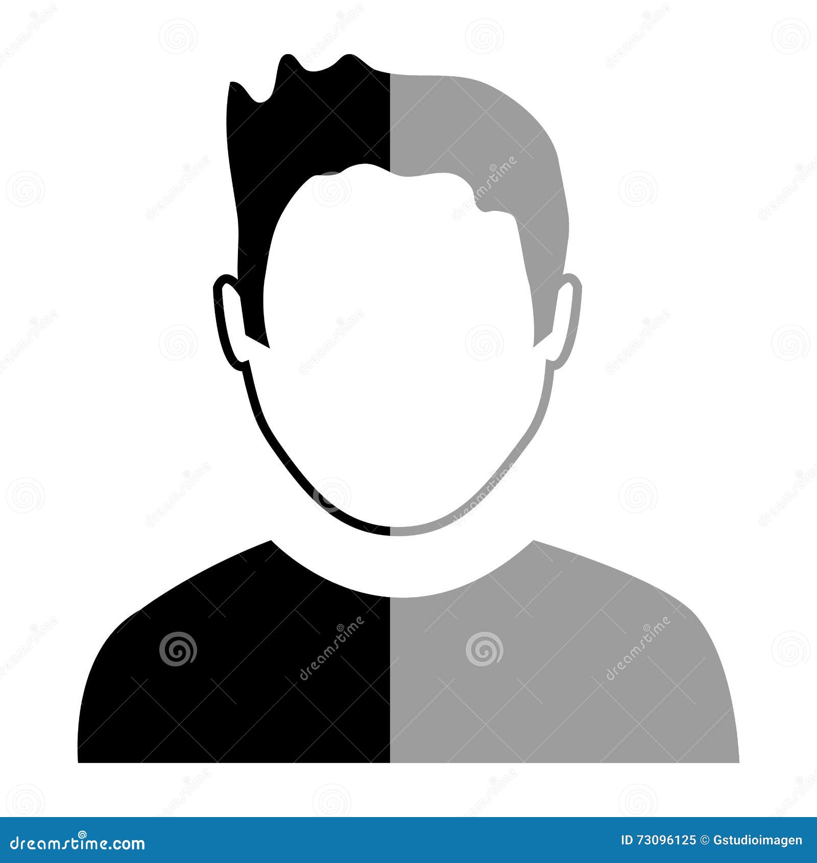 Avatar Black and Grey Man , Graphic Stock Illustration - Illustration ...