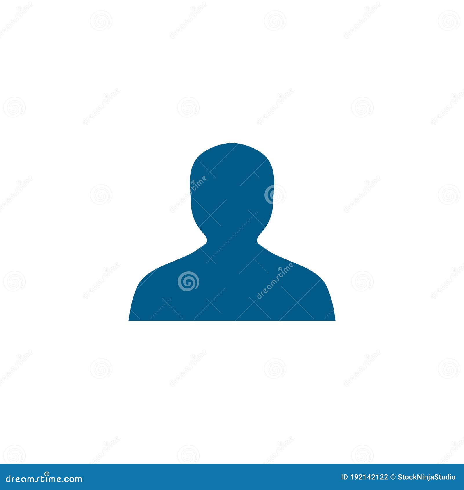 Avatar Blue Icon on White Background. Blue Flat Style Vector ...