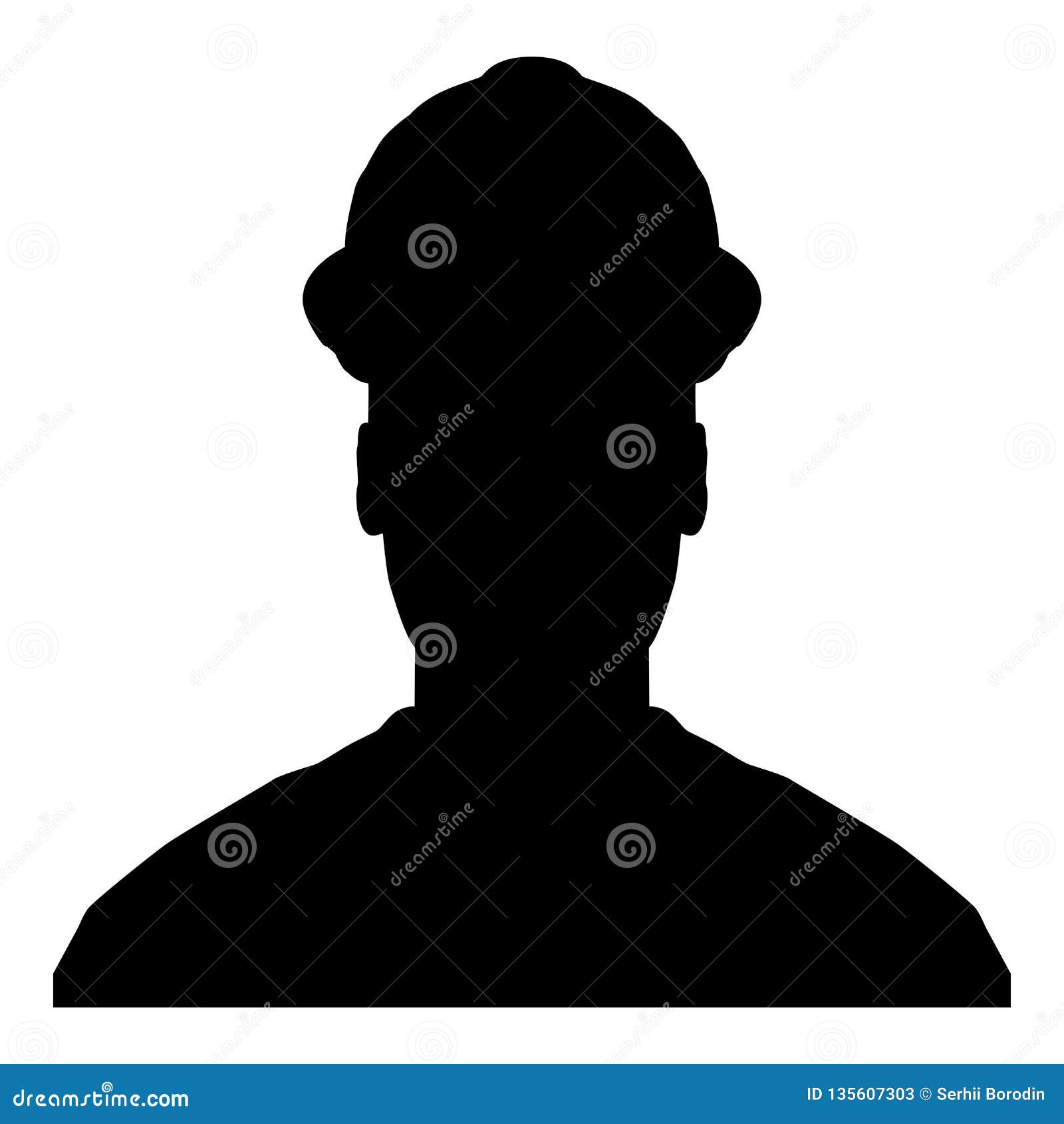 Avatar Builder Architect Engineer in Helmet View Icon Black Color ...