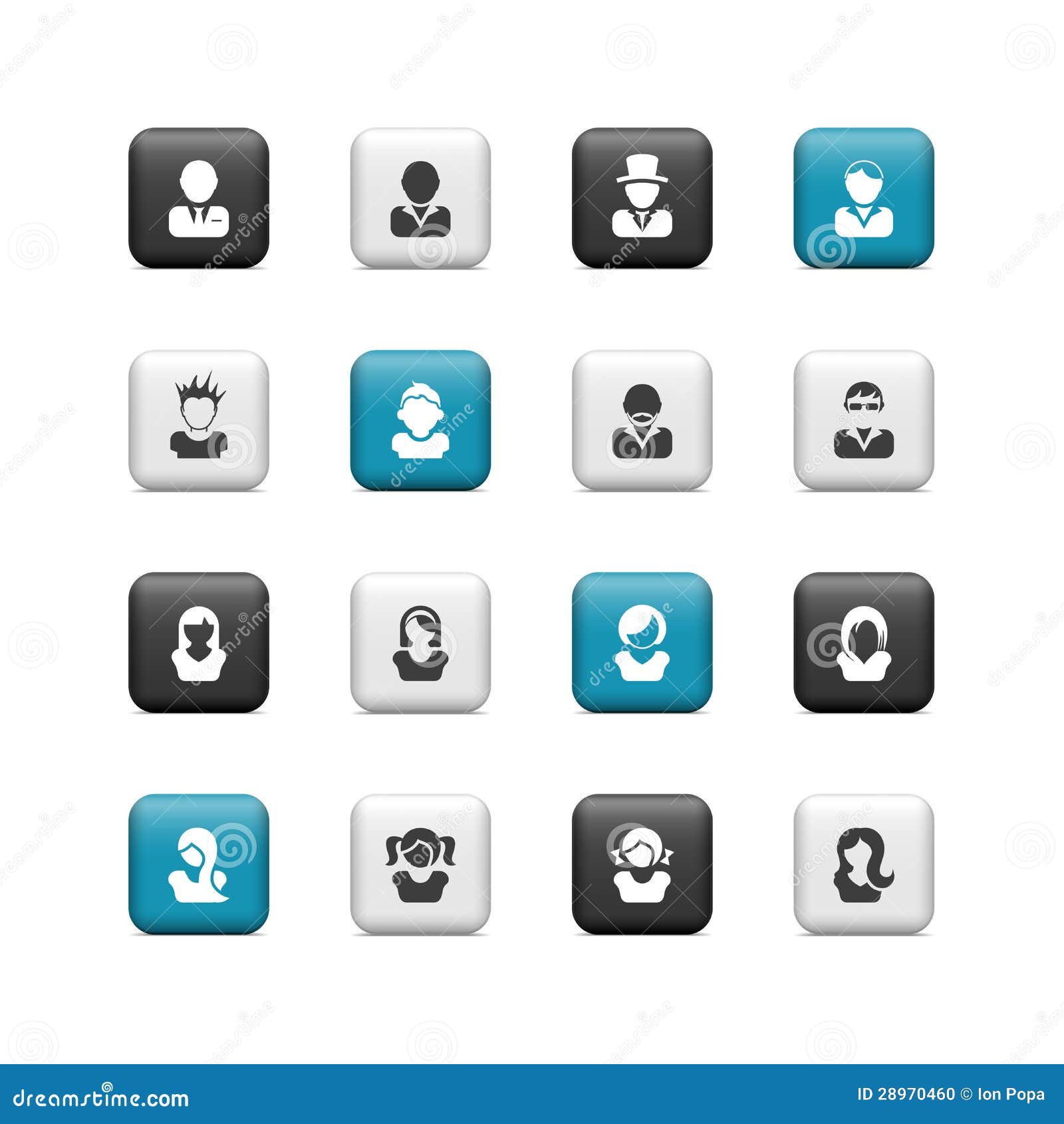 Avatar buttons stock vector. Illustration of female, businessman - 28970460