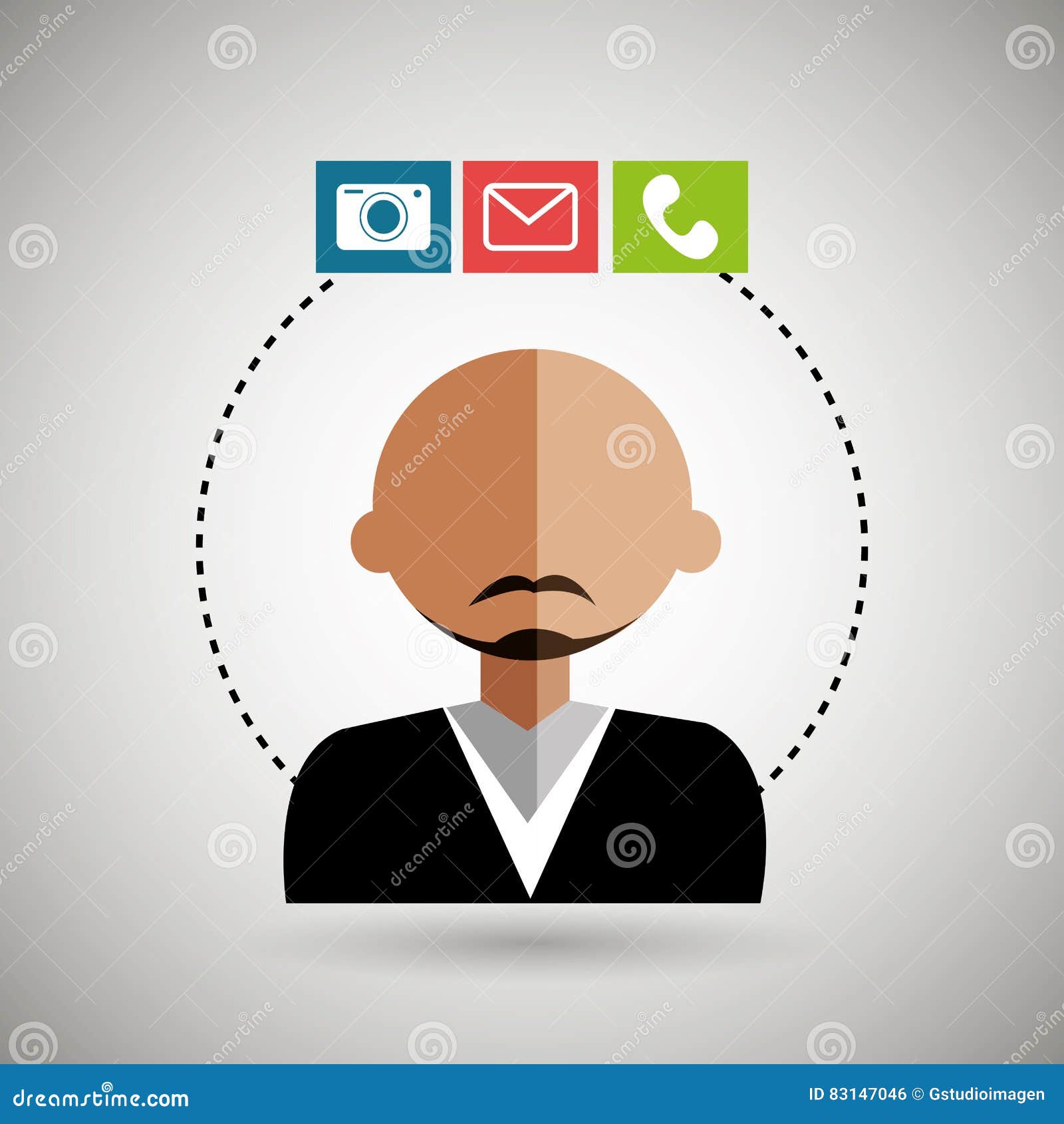 Avatar Camera Email Telephone Stock Illustration - Illustration of ...