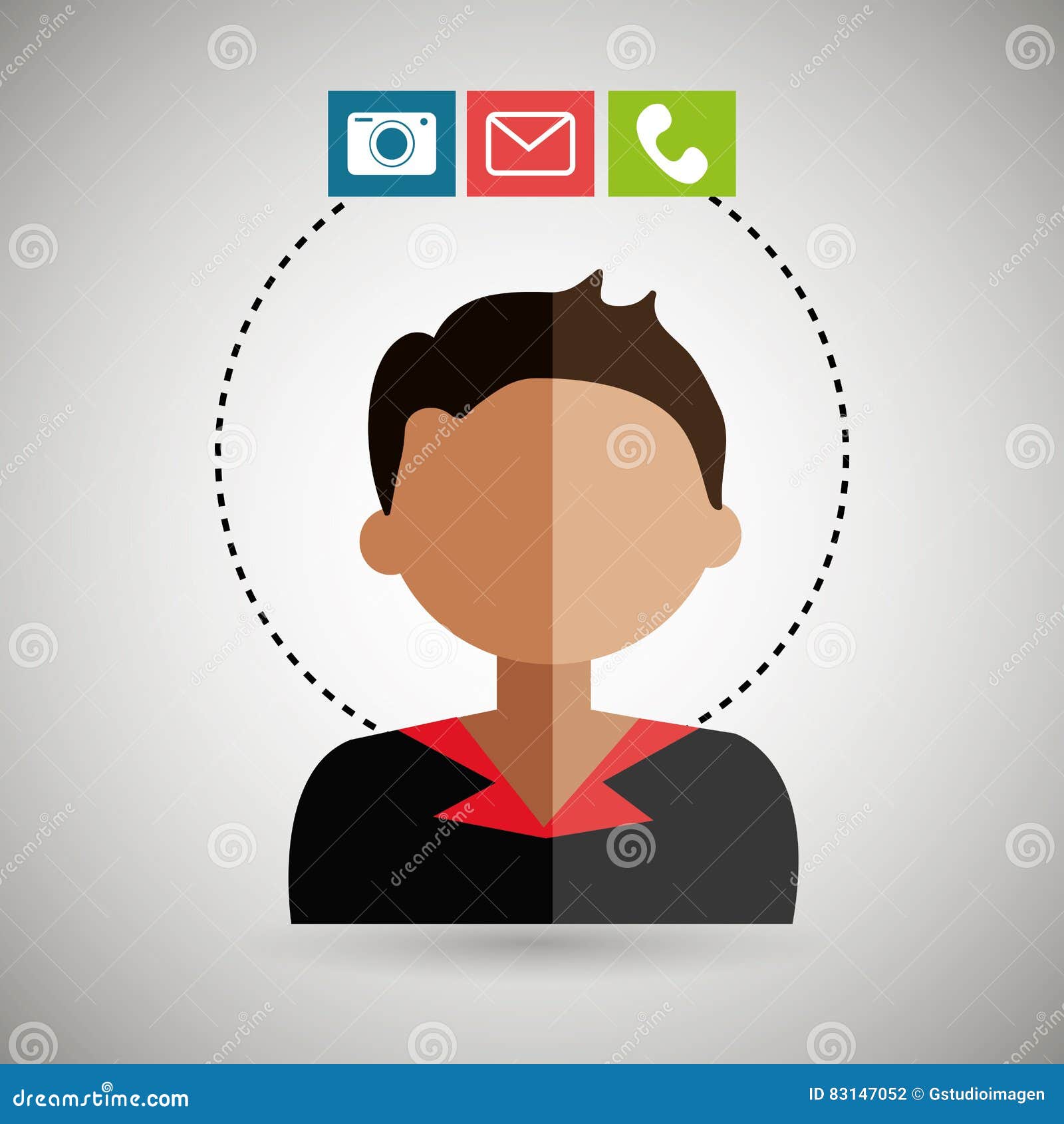 Avatar Camera Email Telephone Stock Illustration - Illustration of ...
