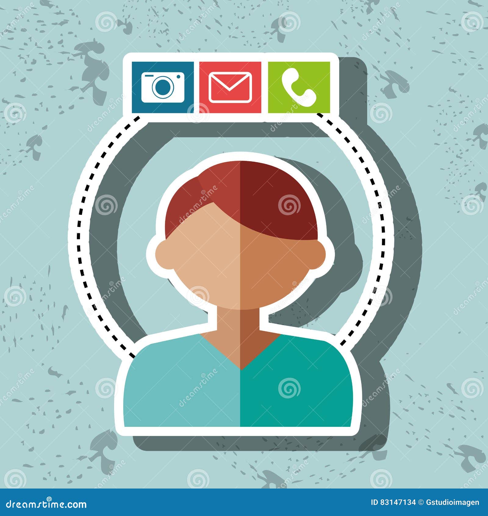 Avatar Camera Email Telephone Stock Illustration - Illustration of ...