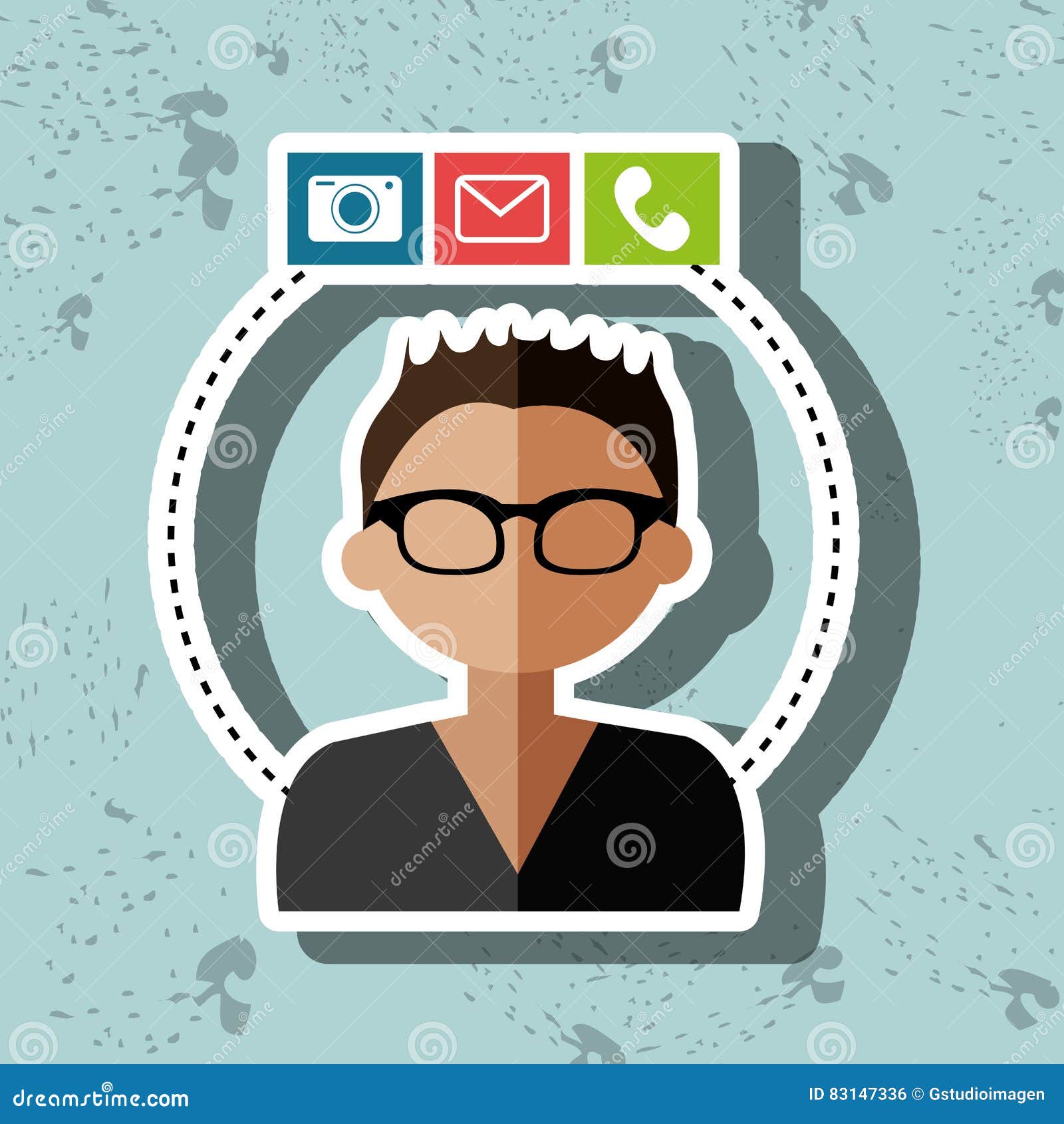Avatar Camera Email Telephone Stock Illustration - Illustration of chat ...