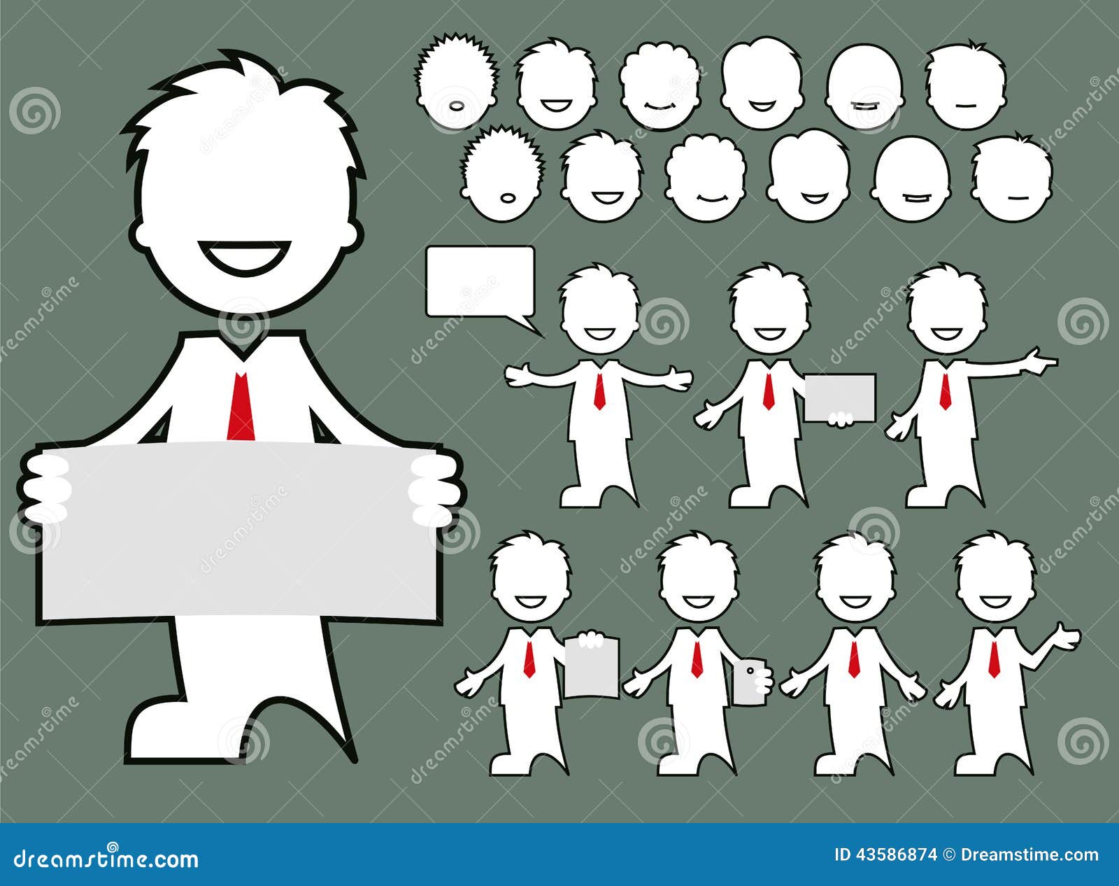 Avatar - Character Business Poses Stock Illustration - Illustration of ...
