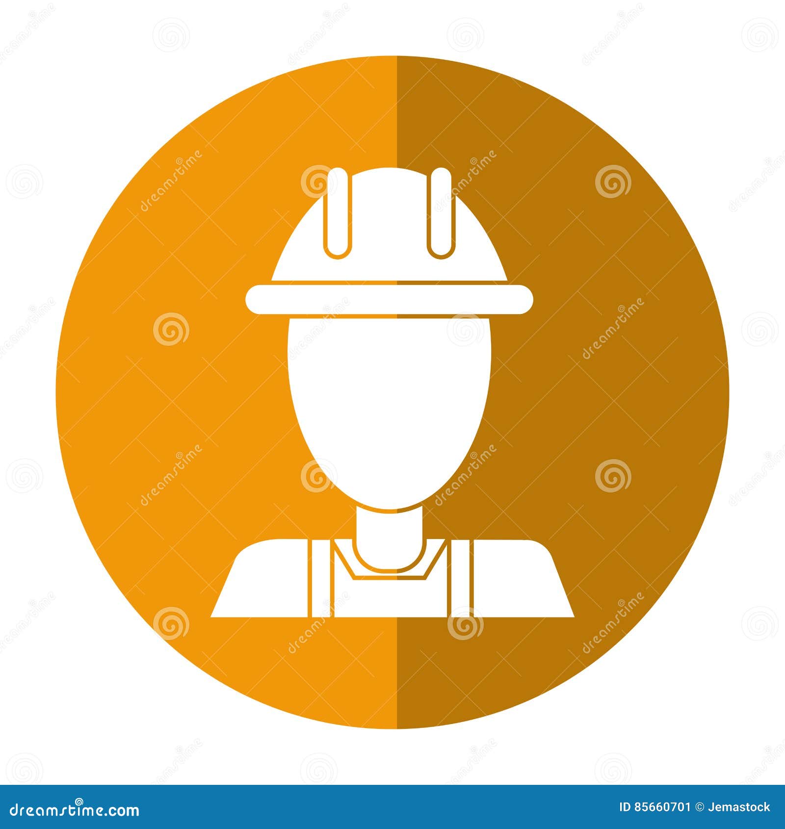Avatar Construction Man Overalls Shadow Stock Vector - Illustration of ...