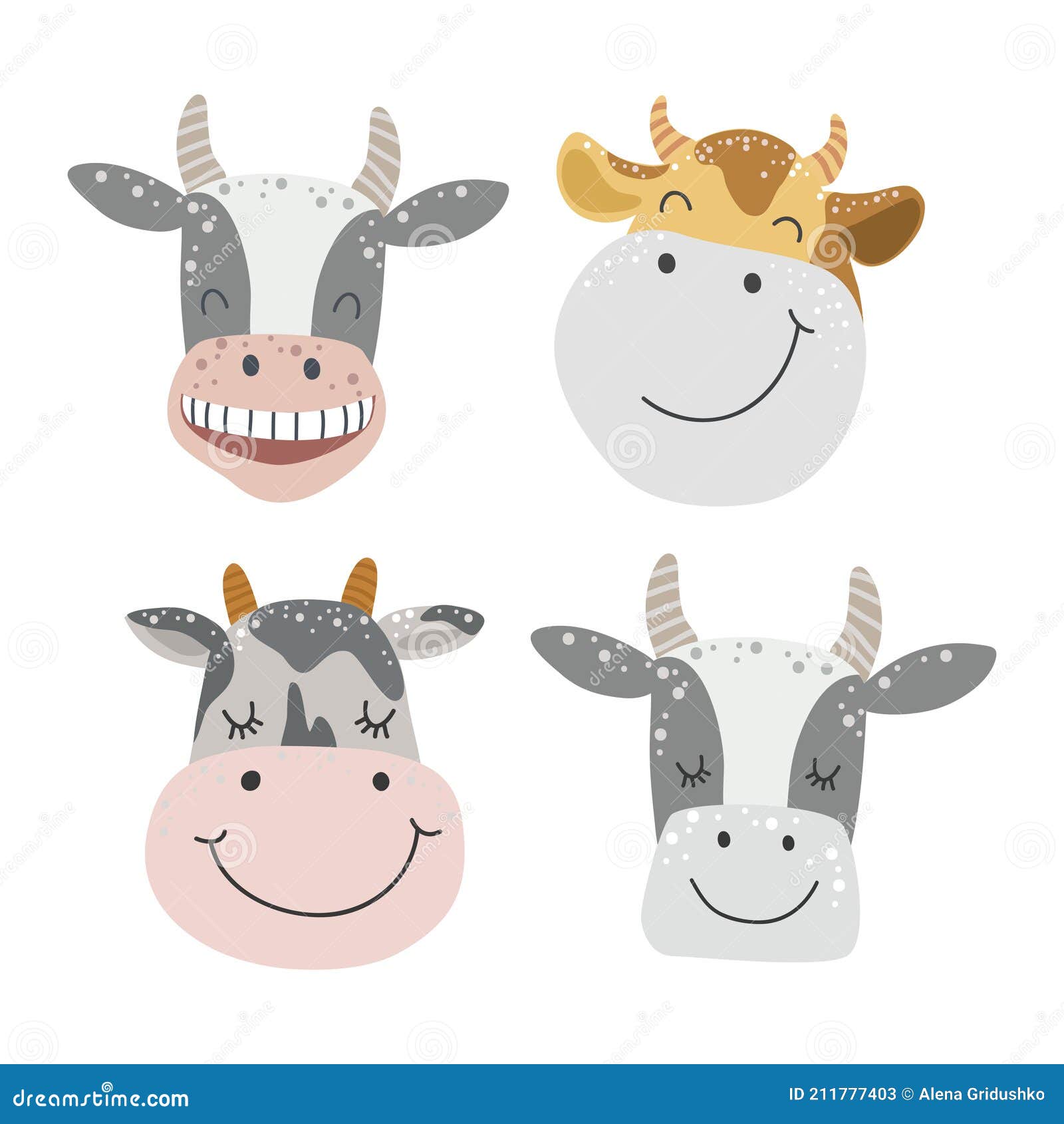Avatar of a Cow on a White Background, Vector Stock Vector ...