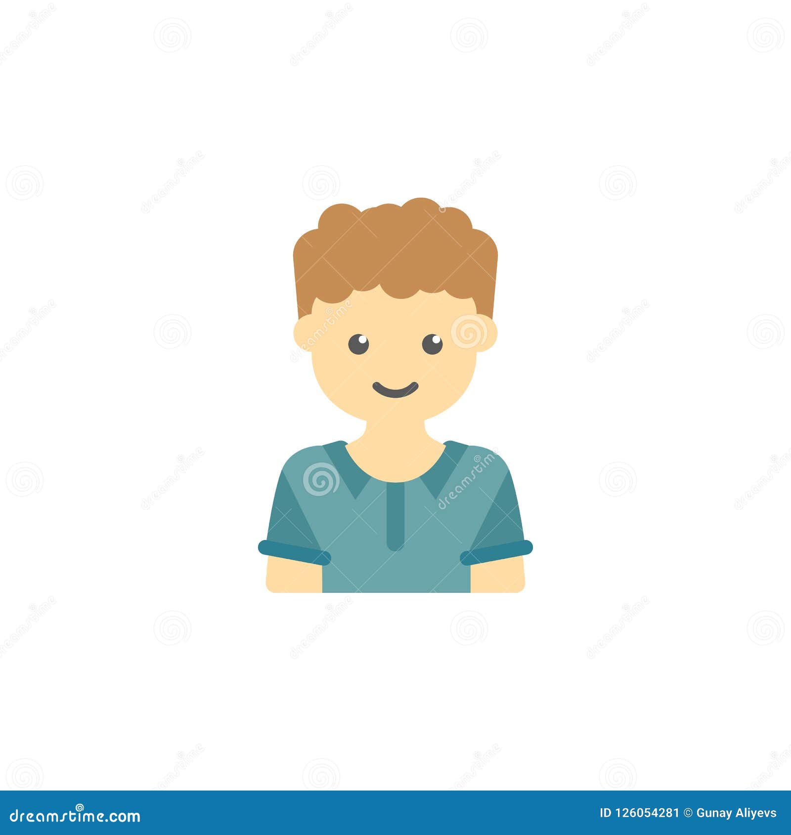 Avatar of Curly Haired Boy Colored Icon. Element of Children Icon for ...
