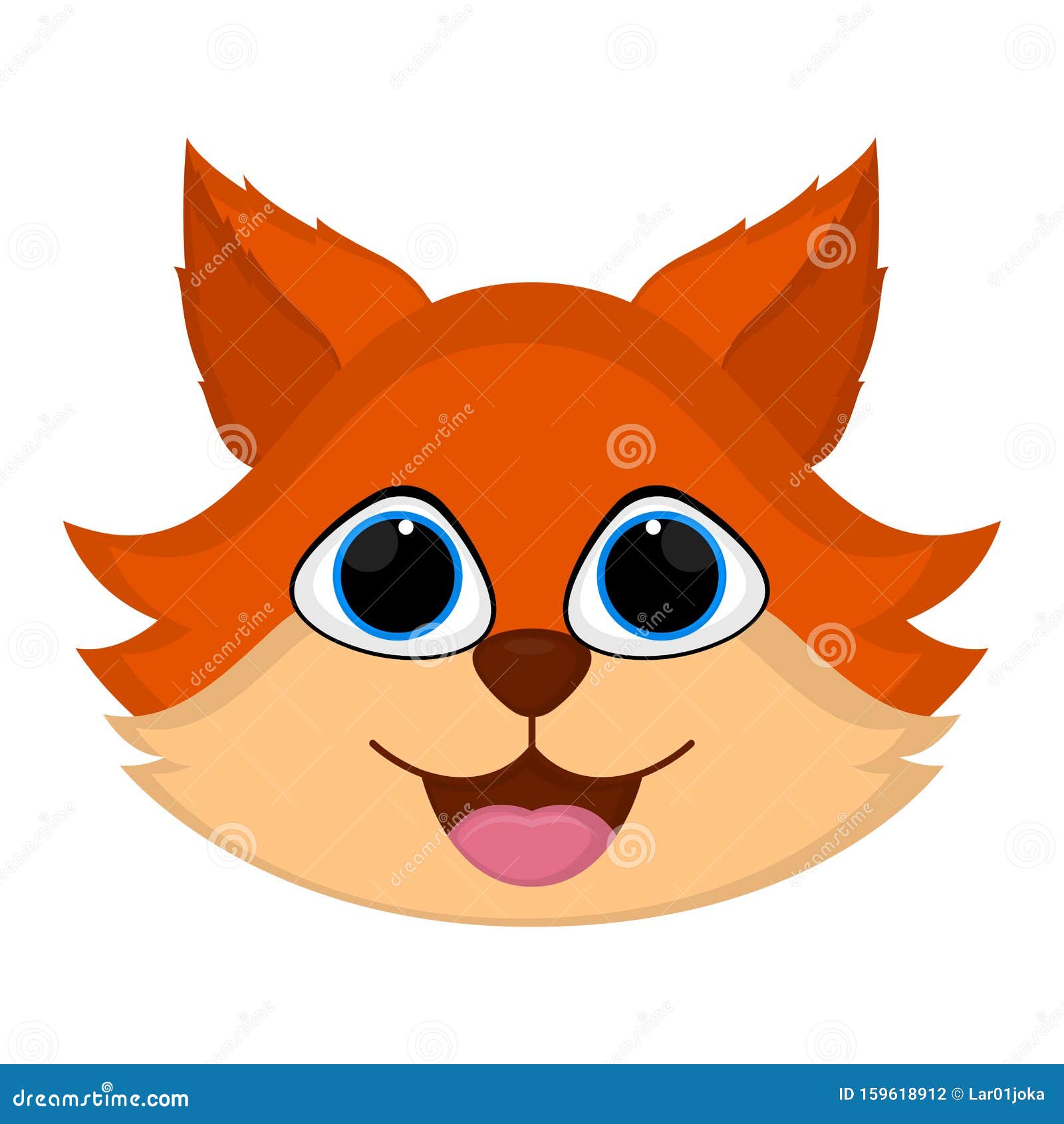 Avatar of a cute fox stock vector. Illustration of orange - 159618912
