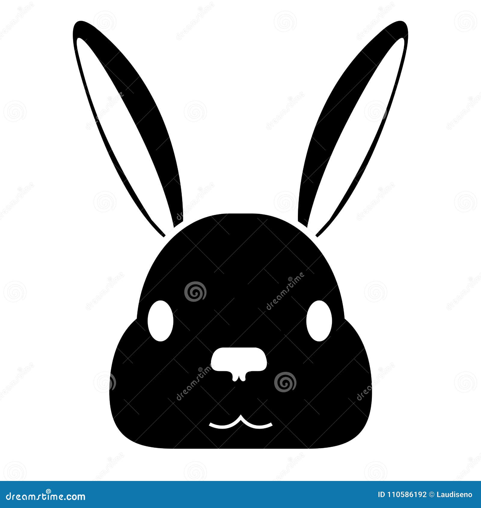 Avatar of a cute rabbit stock vector. Illustration of face - 110586192