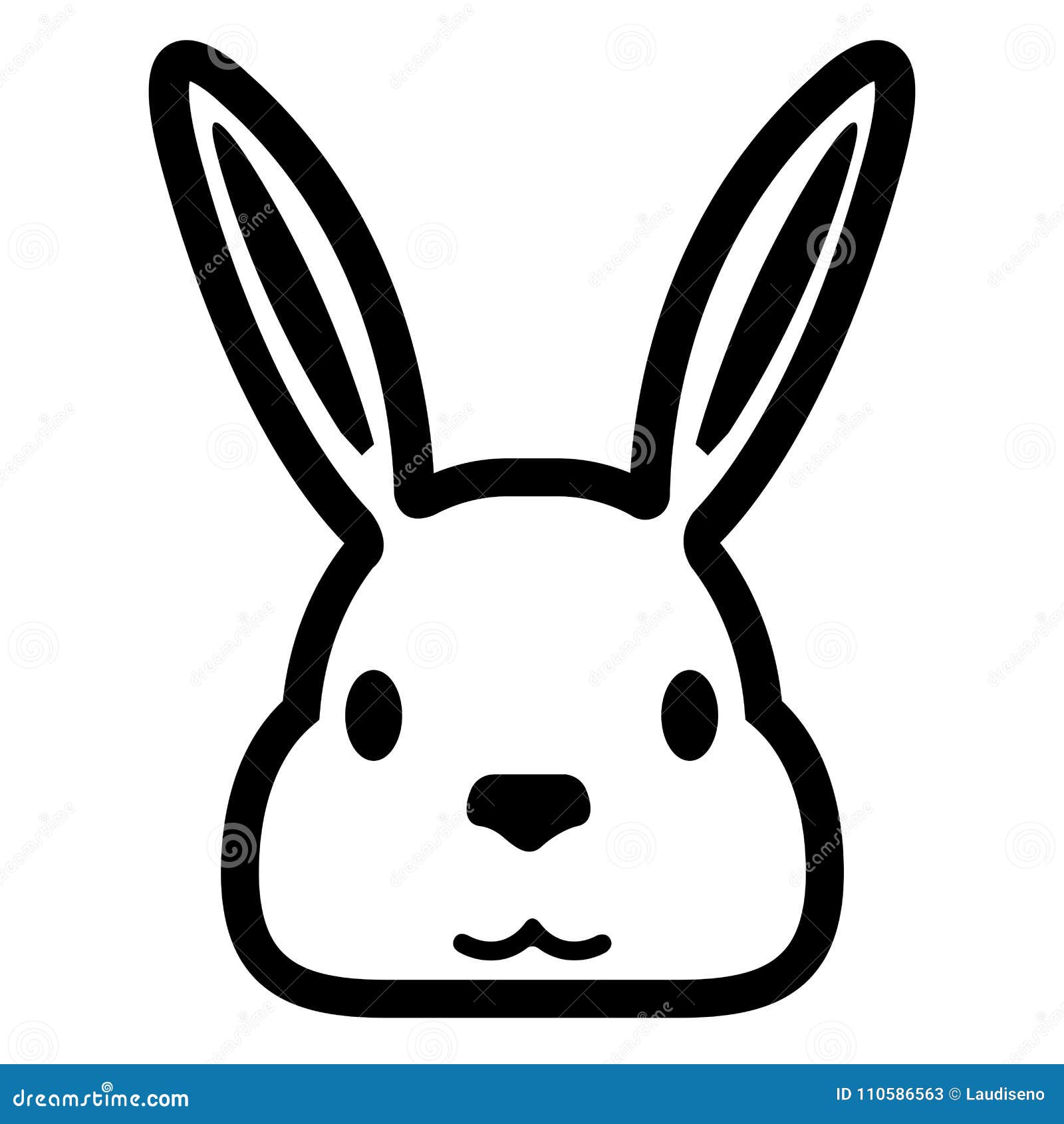 Avatar of a cute rabbit stock vector. Illustration of mammal - 110586563