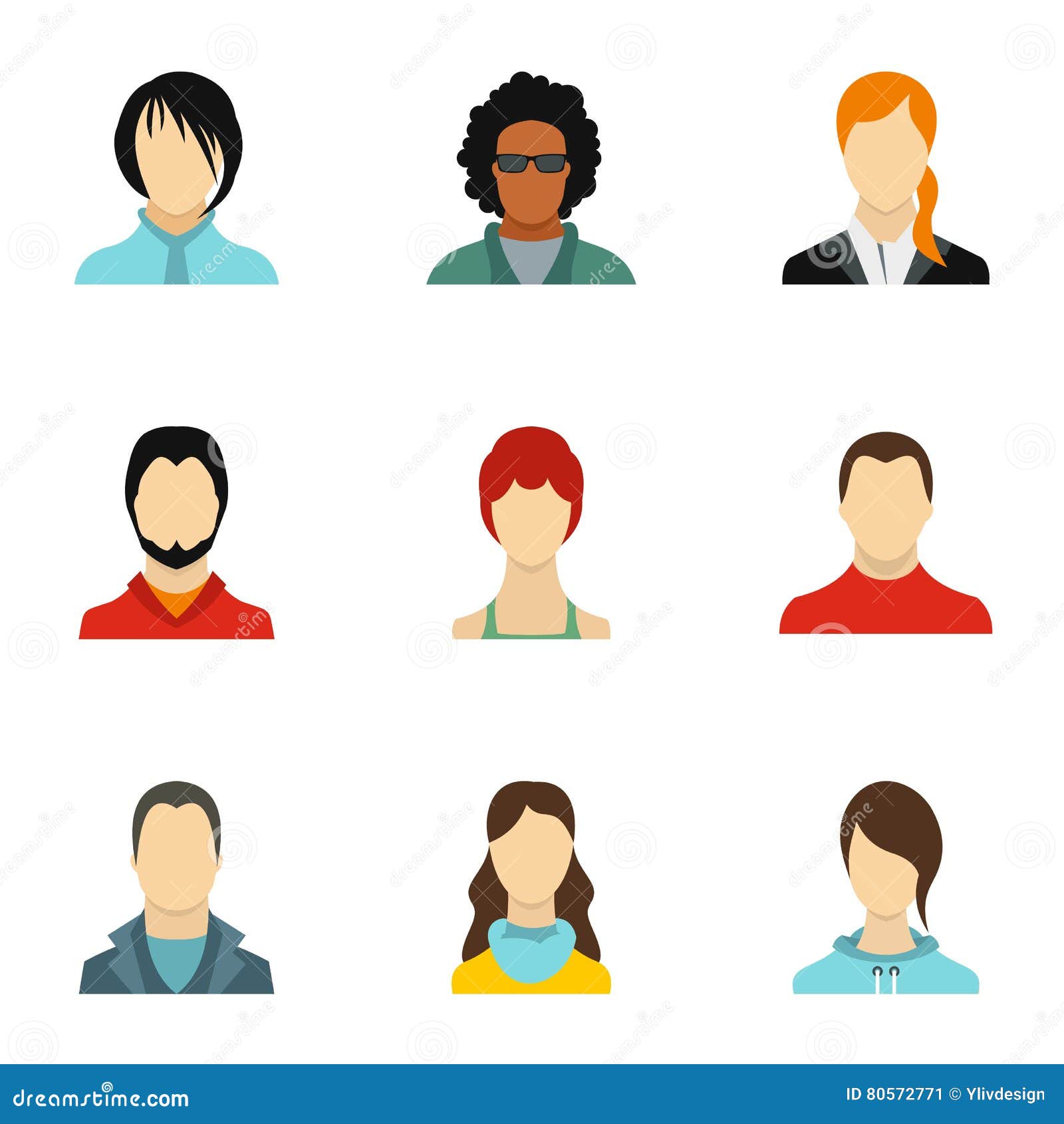 Avatar of Different People Icons Set, Flat Style Stock Vector ...