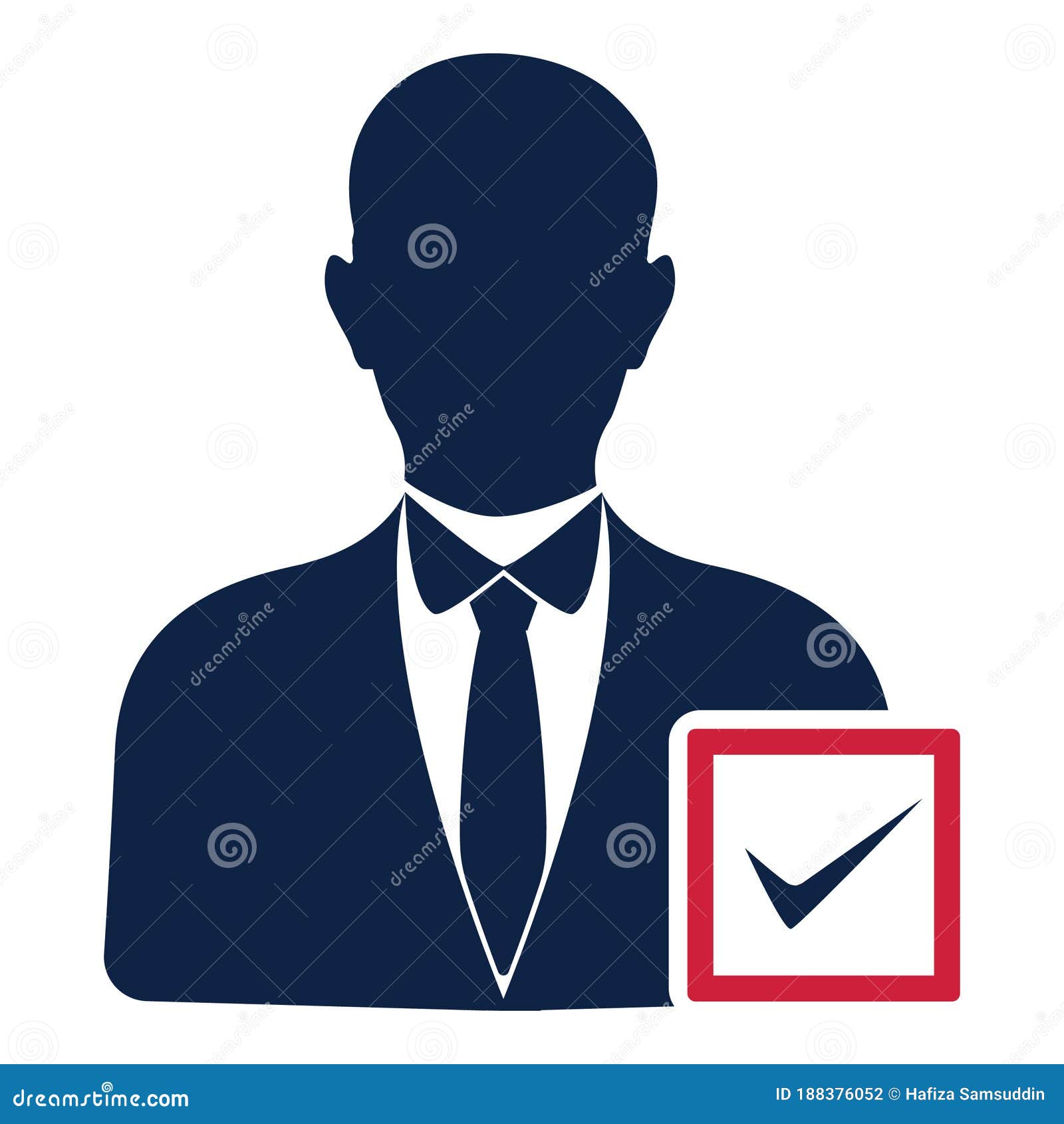 Avatar of Election Candidate with a Check Mark. Vector Illustration ...