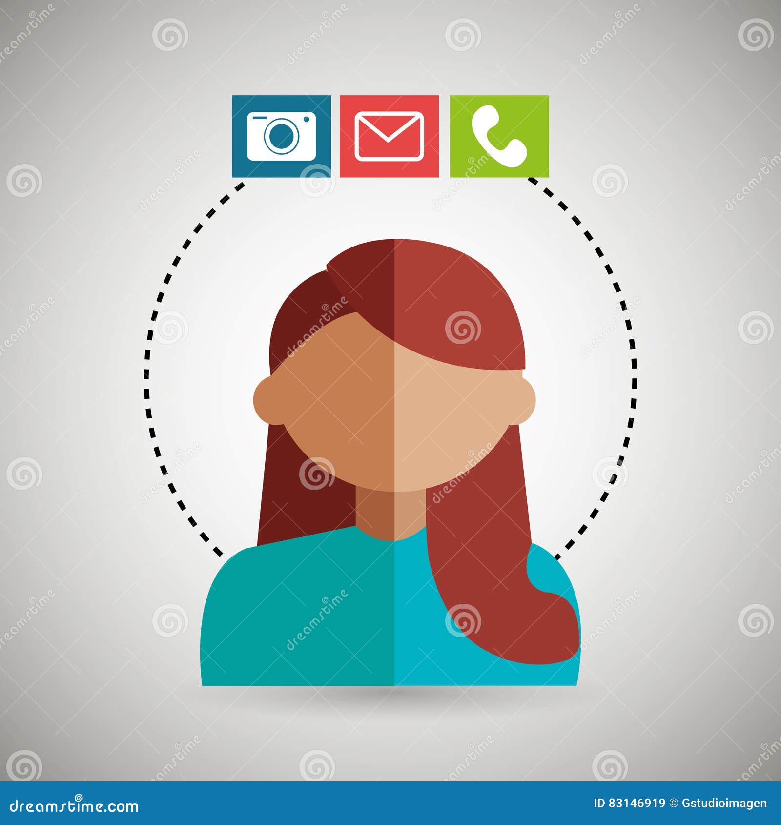 Avatar Email Telephone Camera Stock Illustration - Illustration of ...