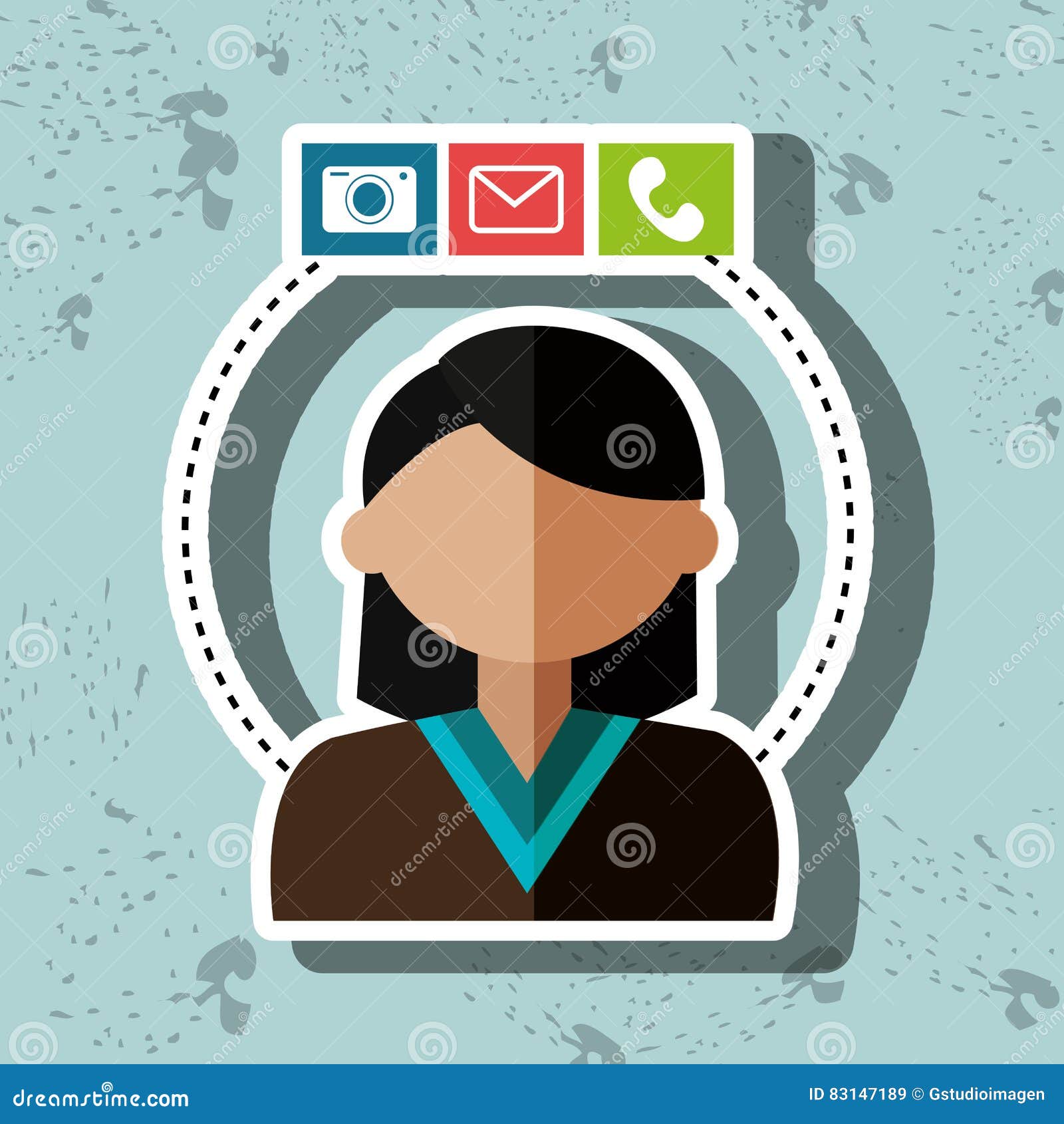 Avatar Email Telephone Camera Stock Illustration - Illustration of ...
