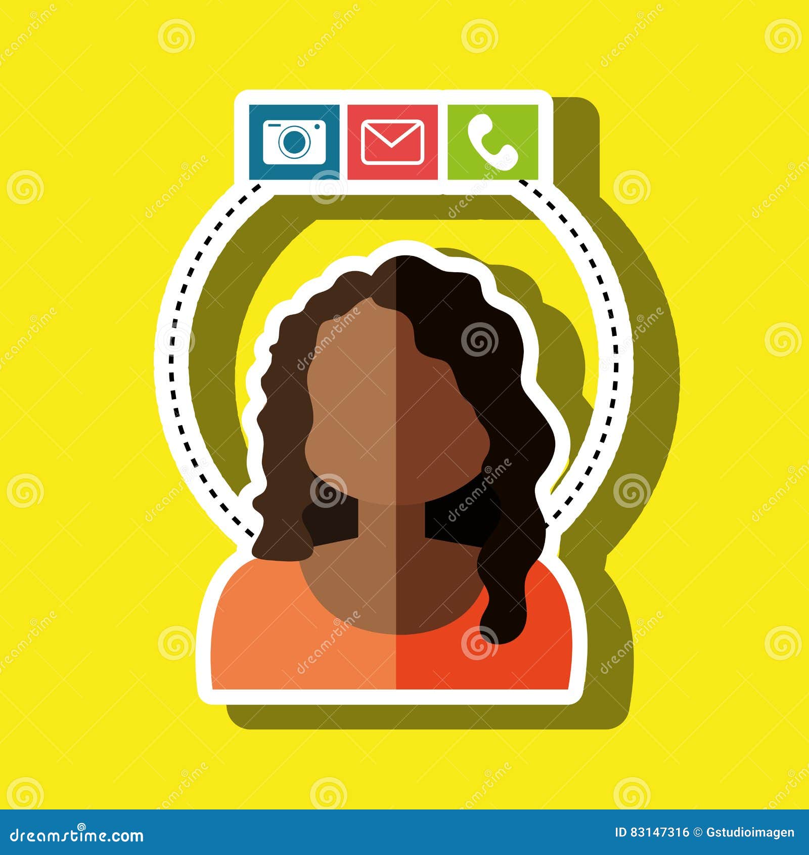 Avatar Email Telephone Camera Stock Illustration - Illustration of ...