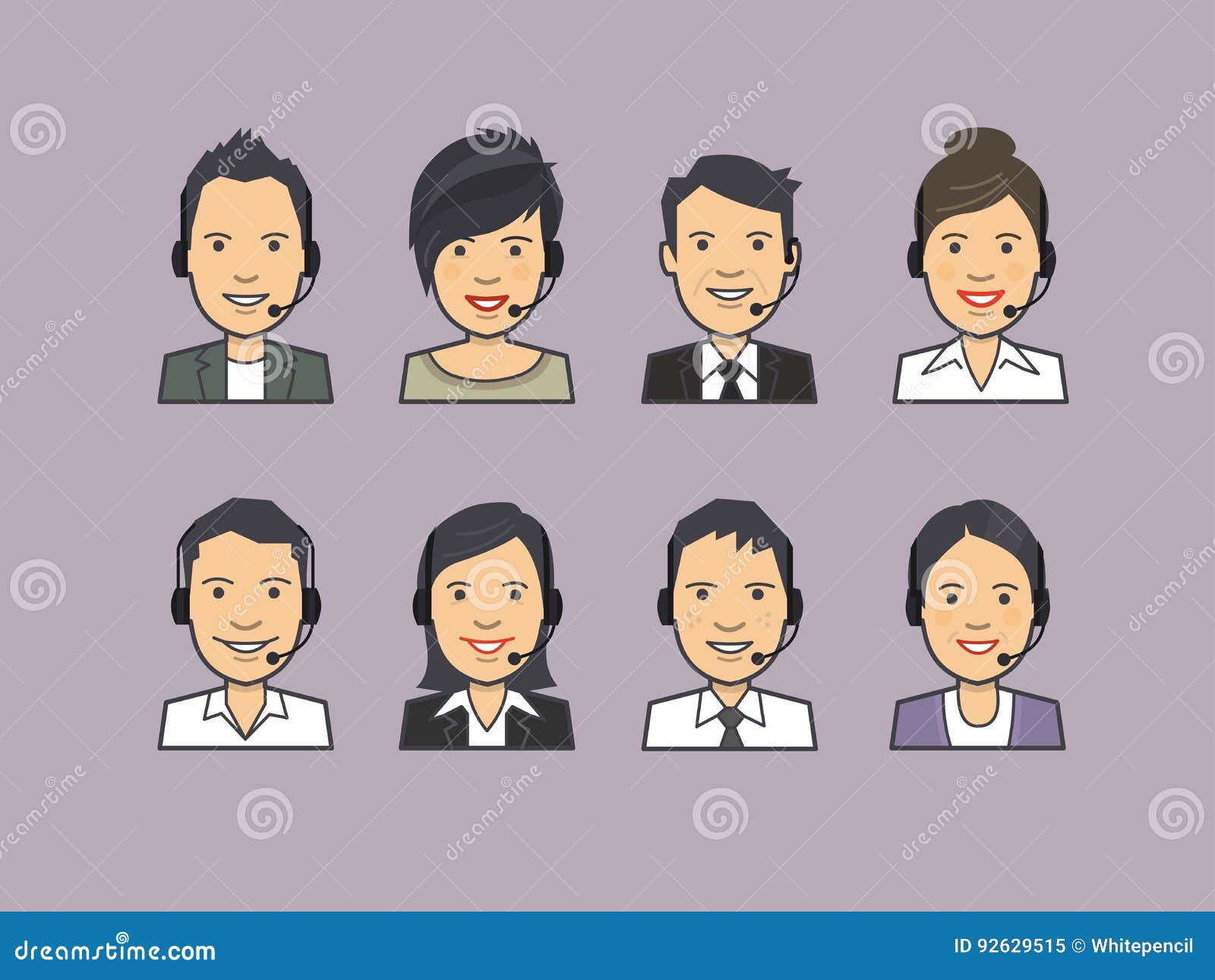 Avatar face icons. stock vector. Illustration of female - 92629515