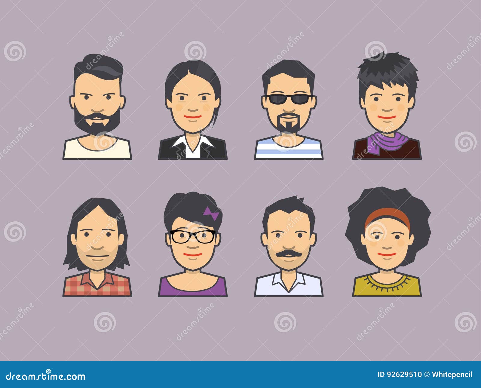 Avatar face icons stock vector. Illustration of symbol - 92629510