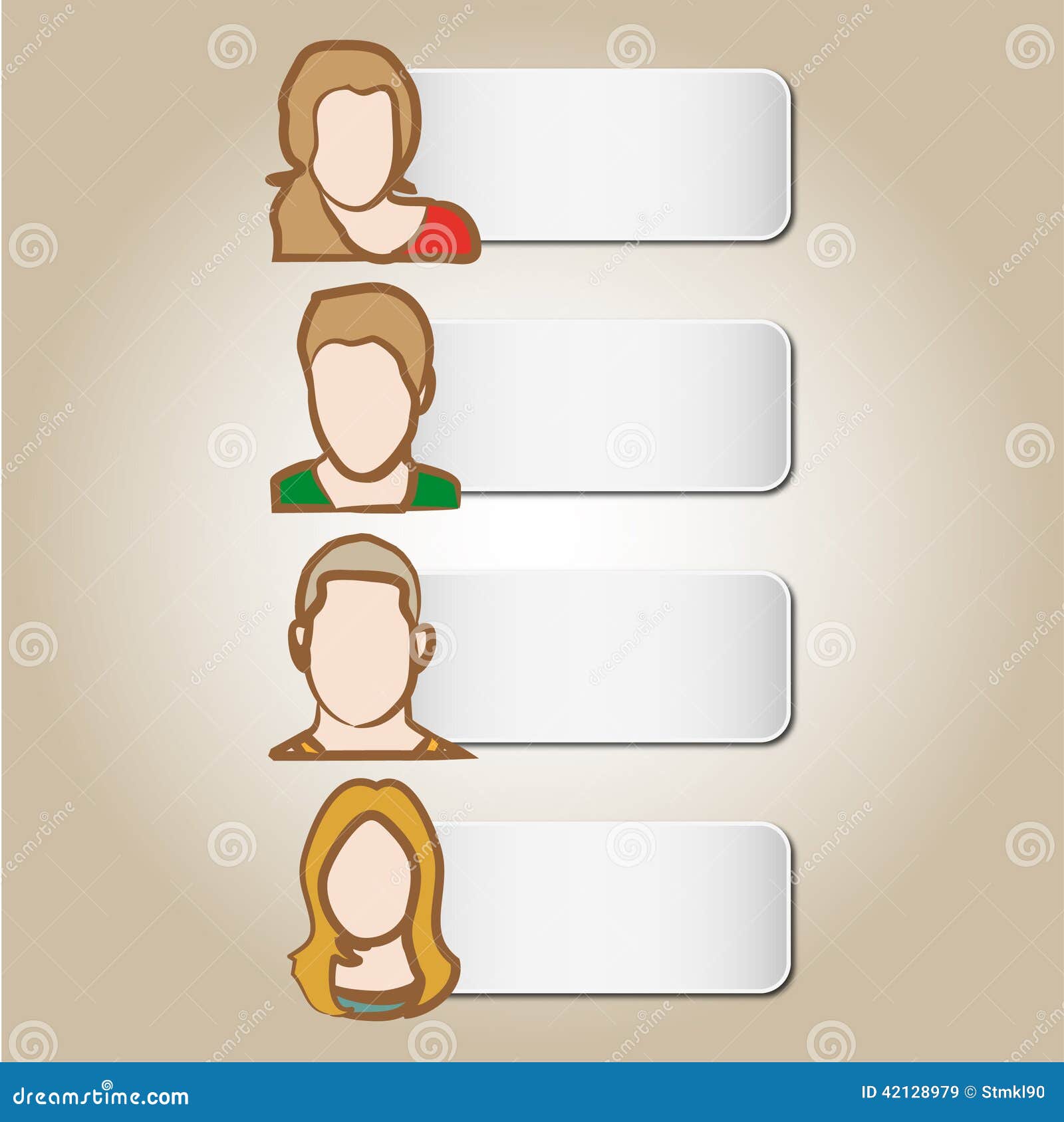 Avatar - Four Infographic Faces Stock Vector - Illustration of ...