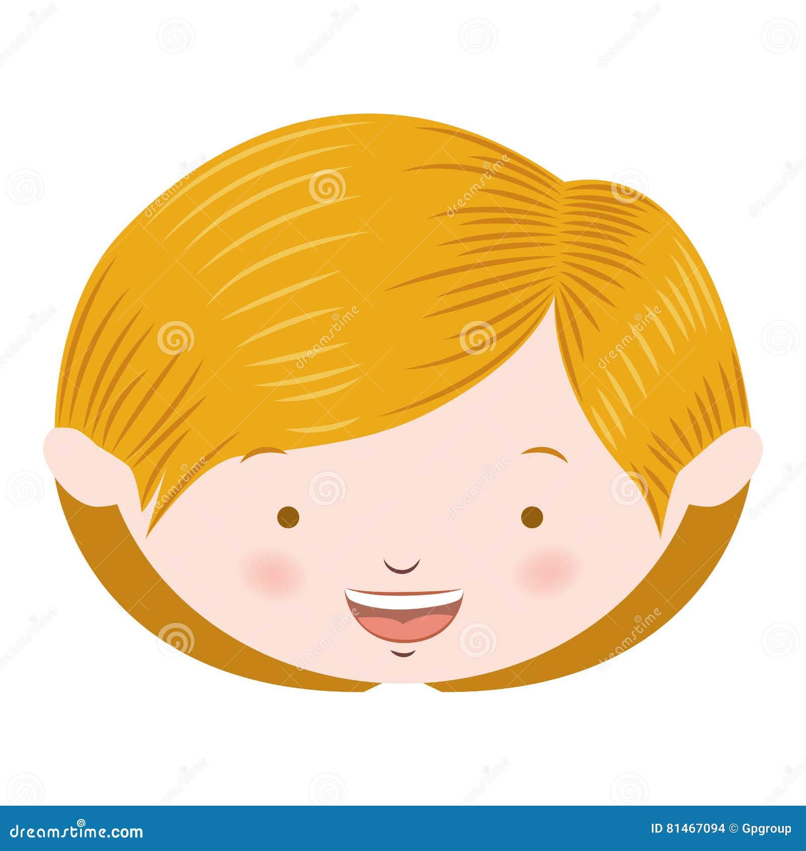Avatar Front Face Blond Boy Stock Illustration - Illustration of ...