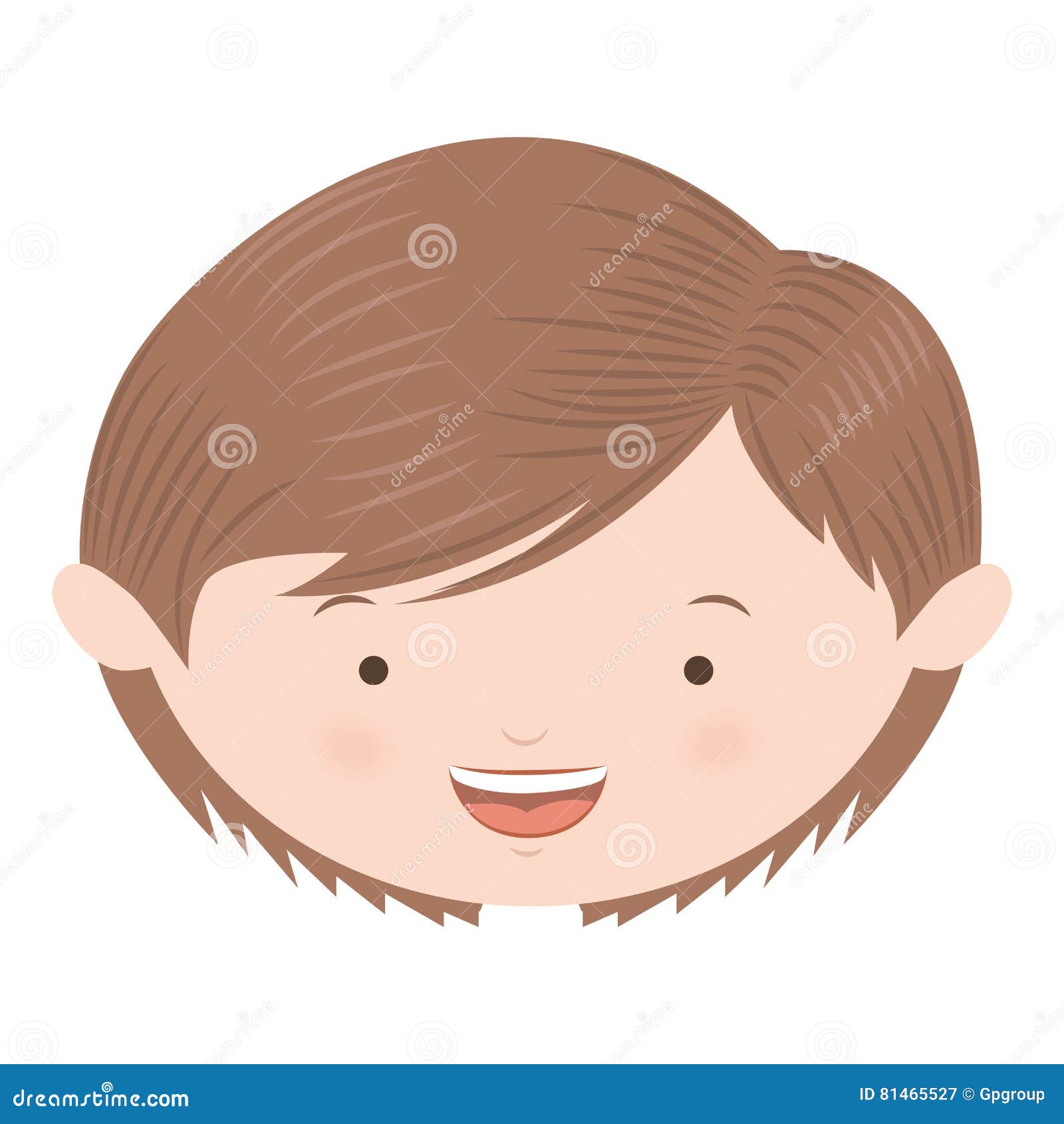 Avatar Front Face Brown Light Hair Boy Stock Illustration ...