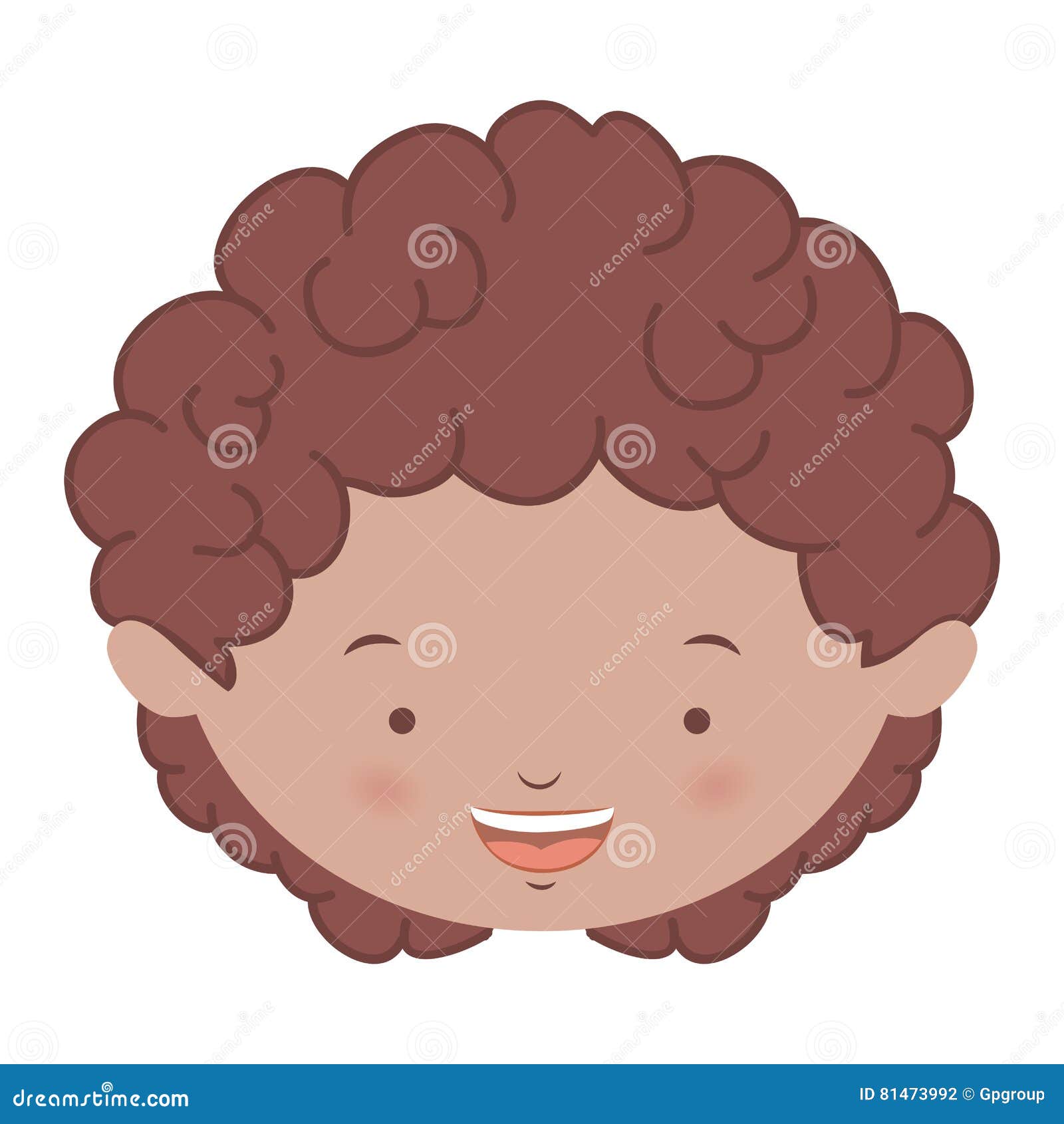 Avatar Front Face Brunette Boy Stock Illustration - Illustration of ...