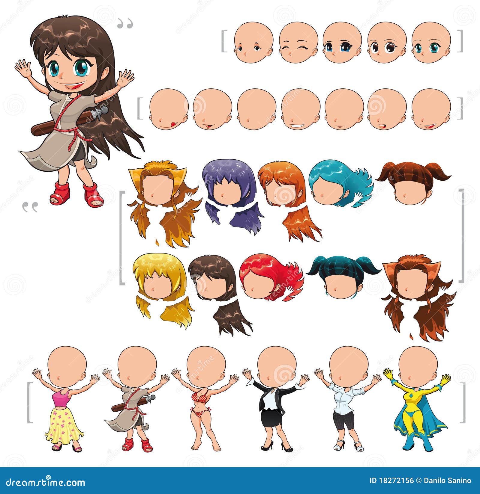Avatar Girl With Short Hair.Avatar And Face Single Icon In Cartoon ...