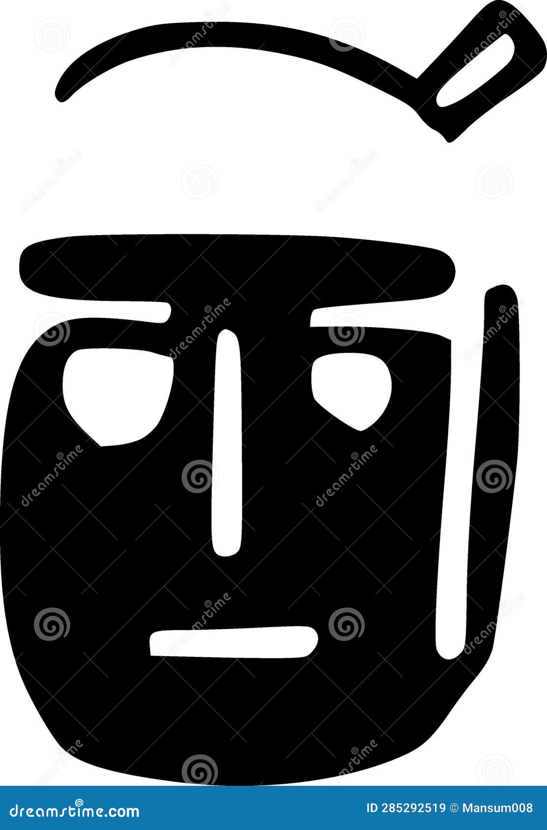 Avatar Head Man Icon in Solid Style Stock Illustration - Illustration ...