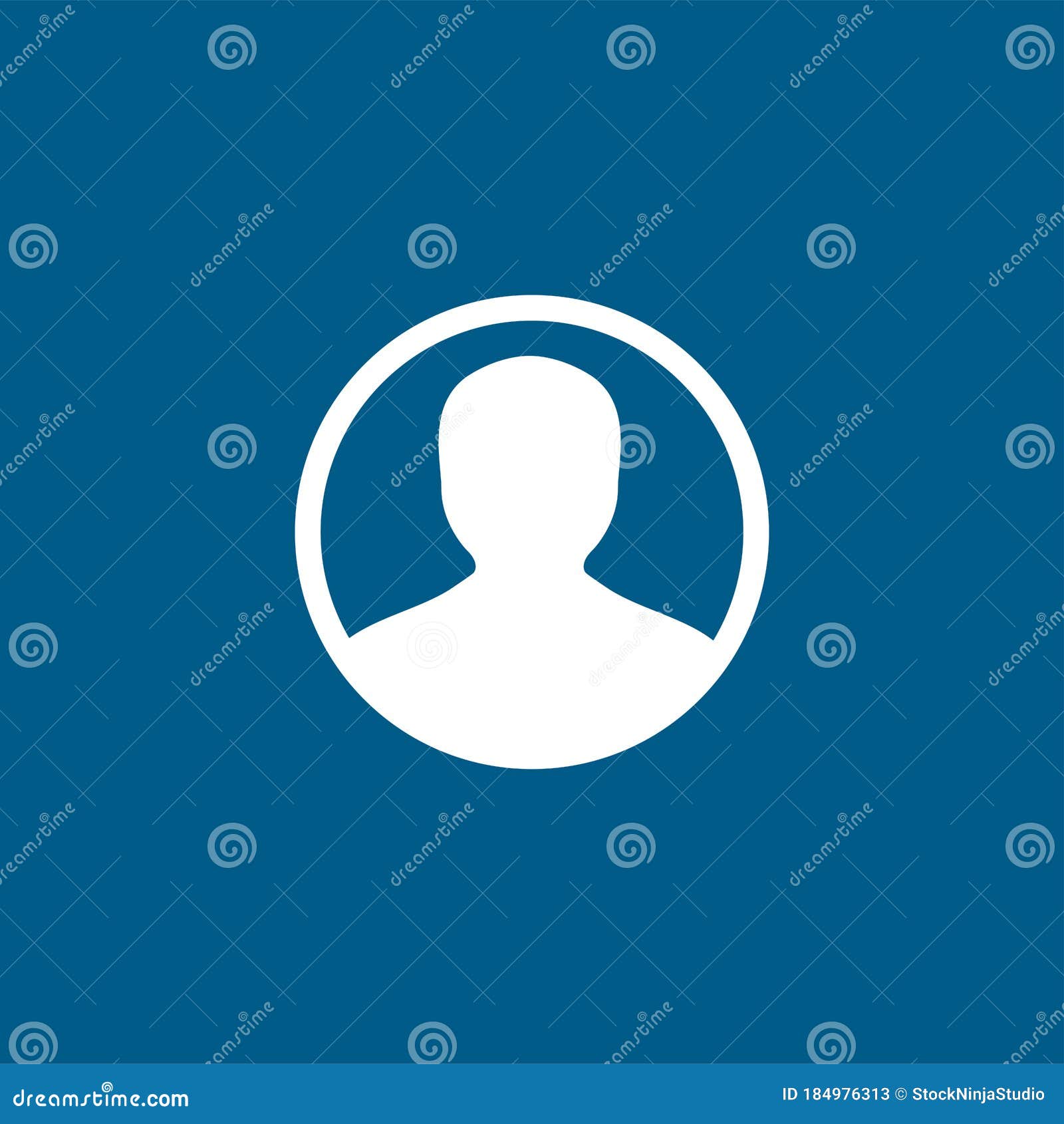 Avatar Icon on Blue Background. Blue Flat Style Vector Illustration ...