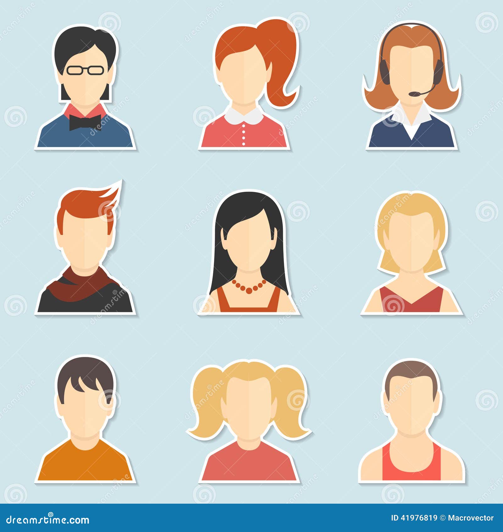 Avatar icon set stock vector. Illustration of individual - 41976819