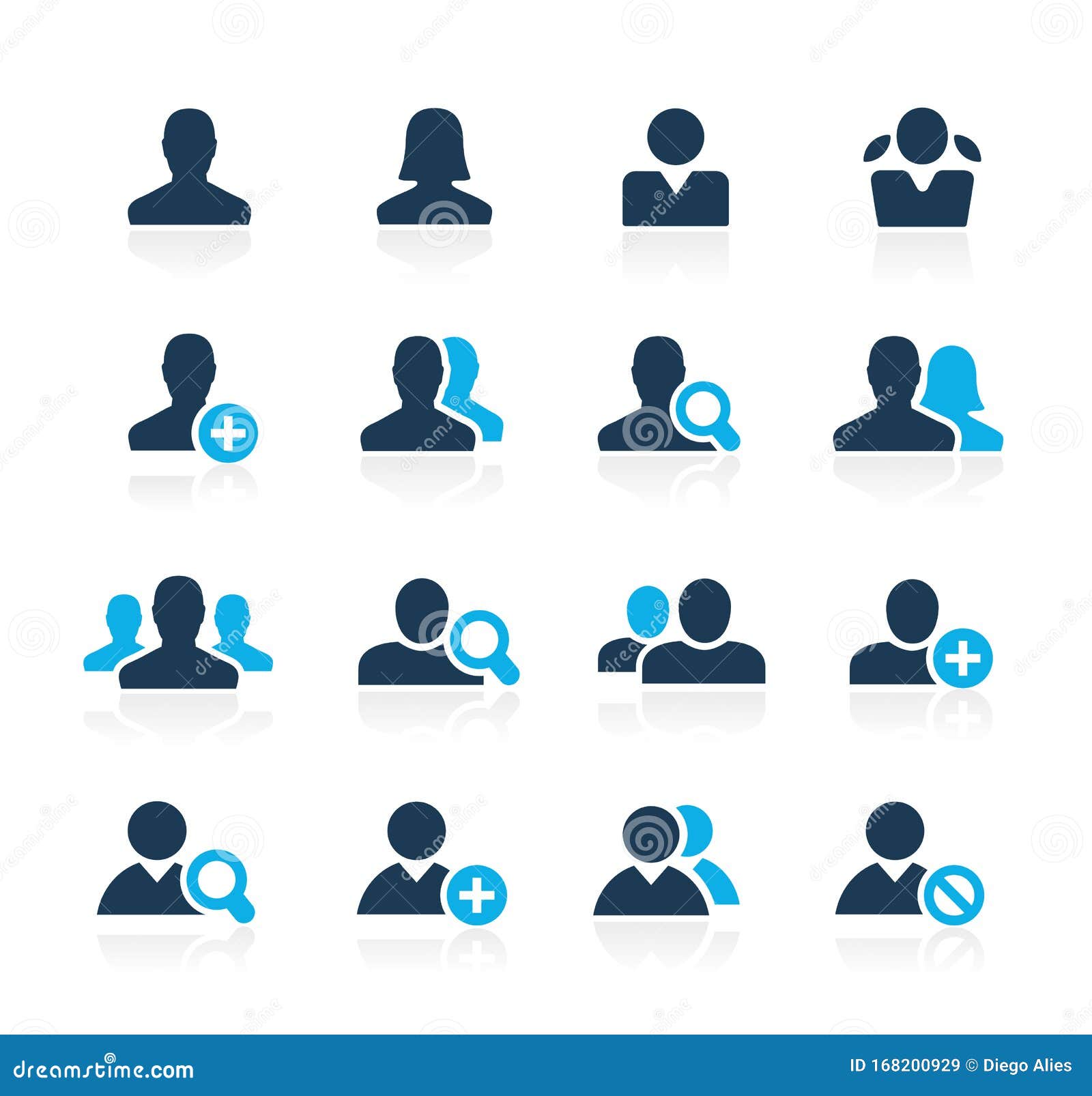 Avatar Icons // Azure Series Stock Vector - Illustration of assistance ...
