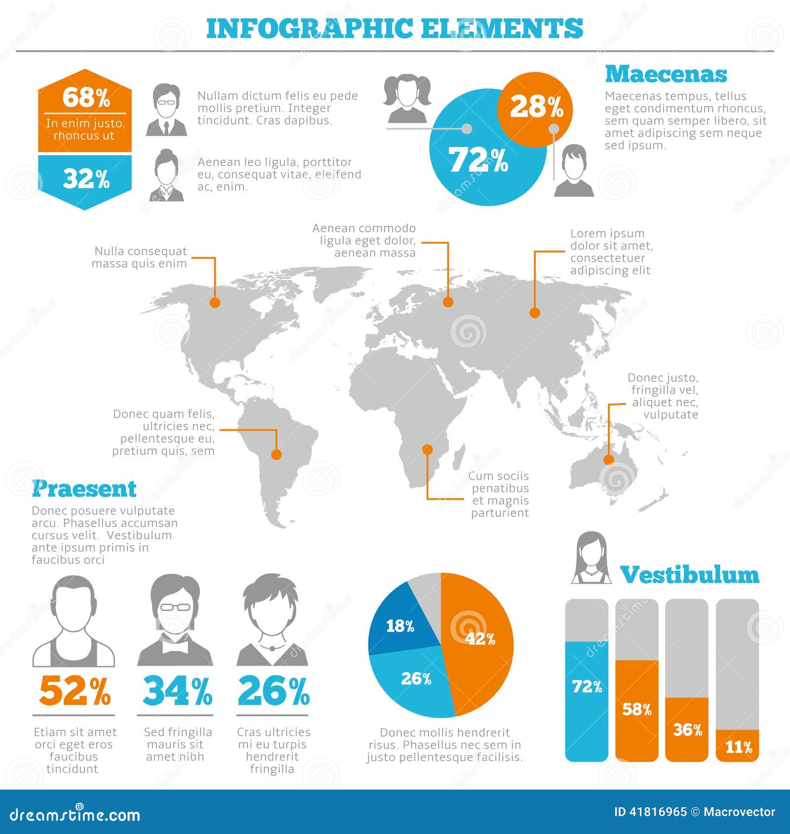 Avatar Infographic Elements Layout Stock Vector - Illustration of ...