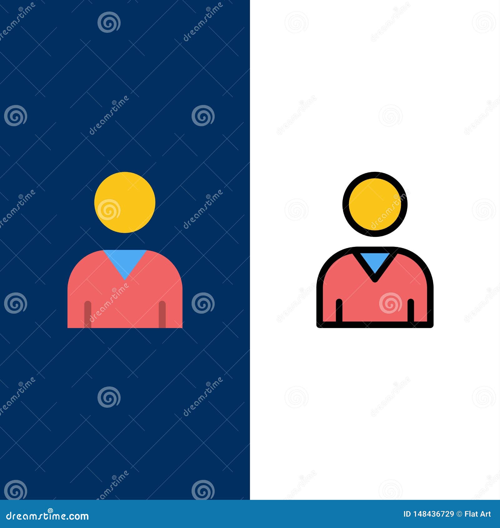 Avatar, Interface, User Icons. Flat and Line Filled Icon Set Vector ...